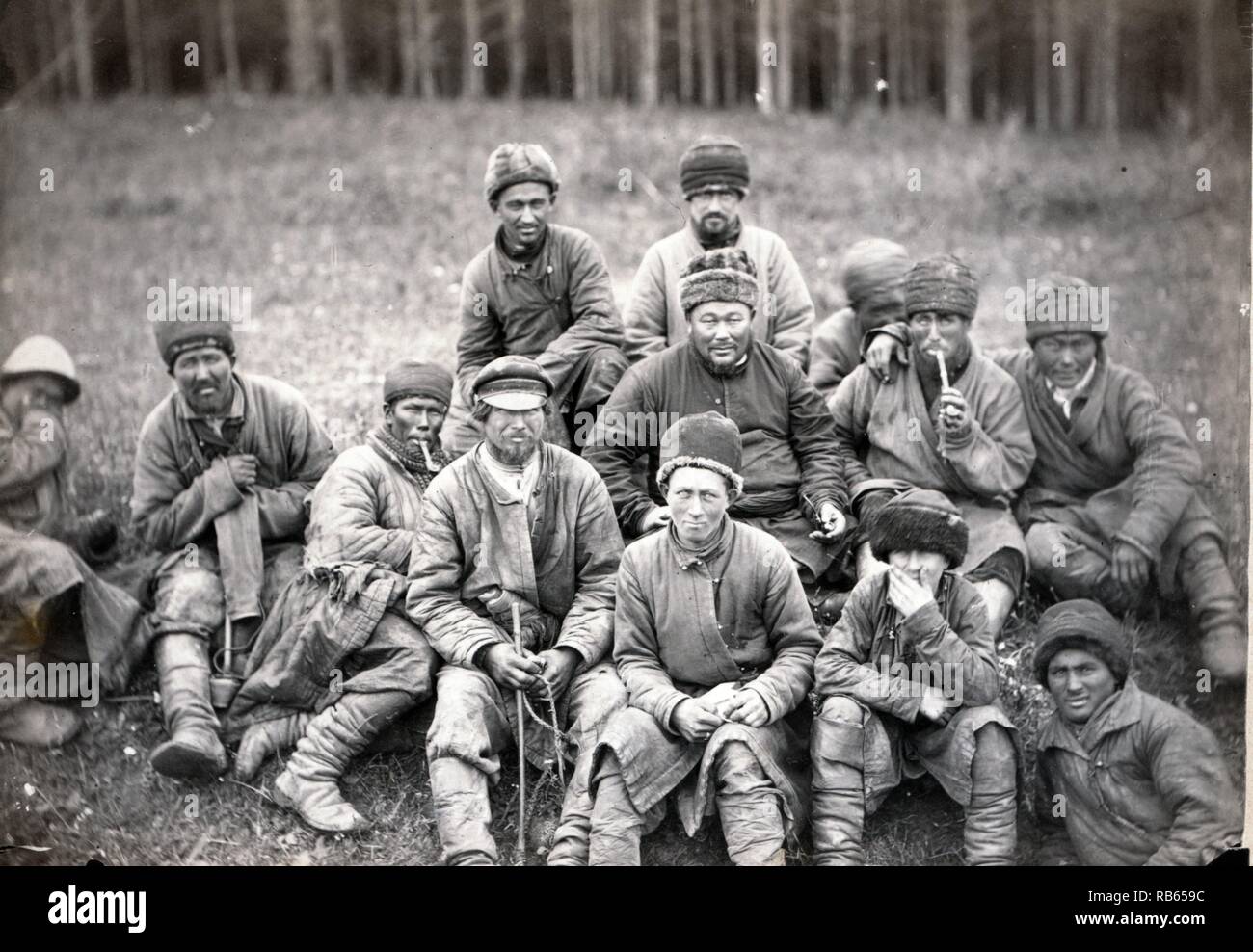 Group of Russian convicts Stock Photo - Alamy