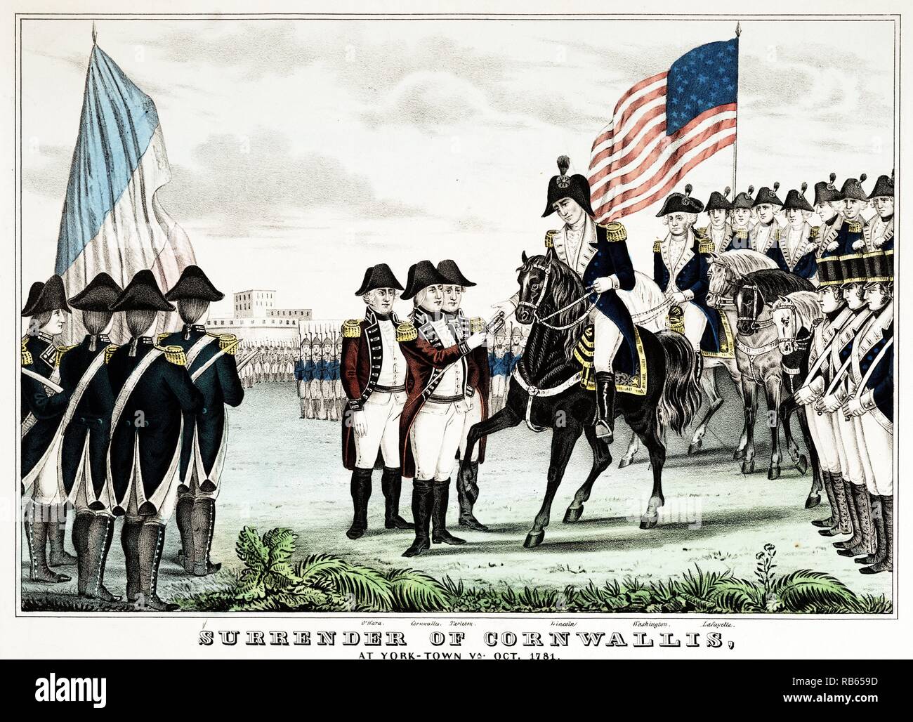 Surrender of General Cornwallis; at York-Town Virginia; USA in 1781 ...