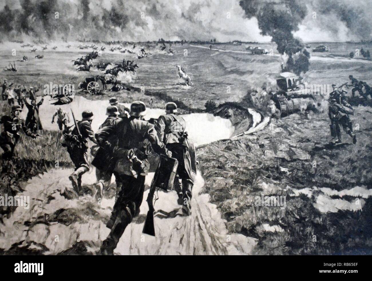 World War Two: German army postcard showing the advance of German land ...