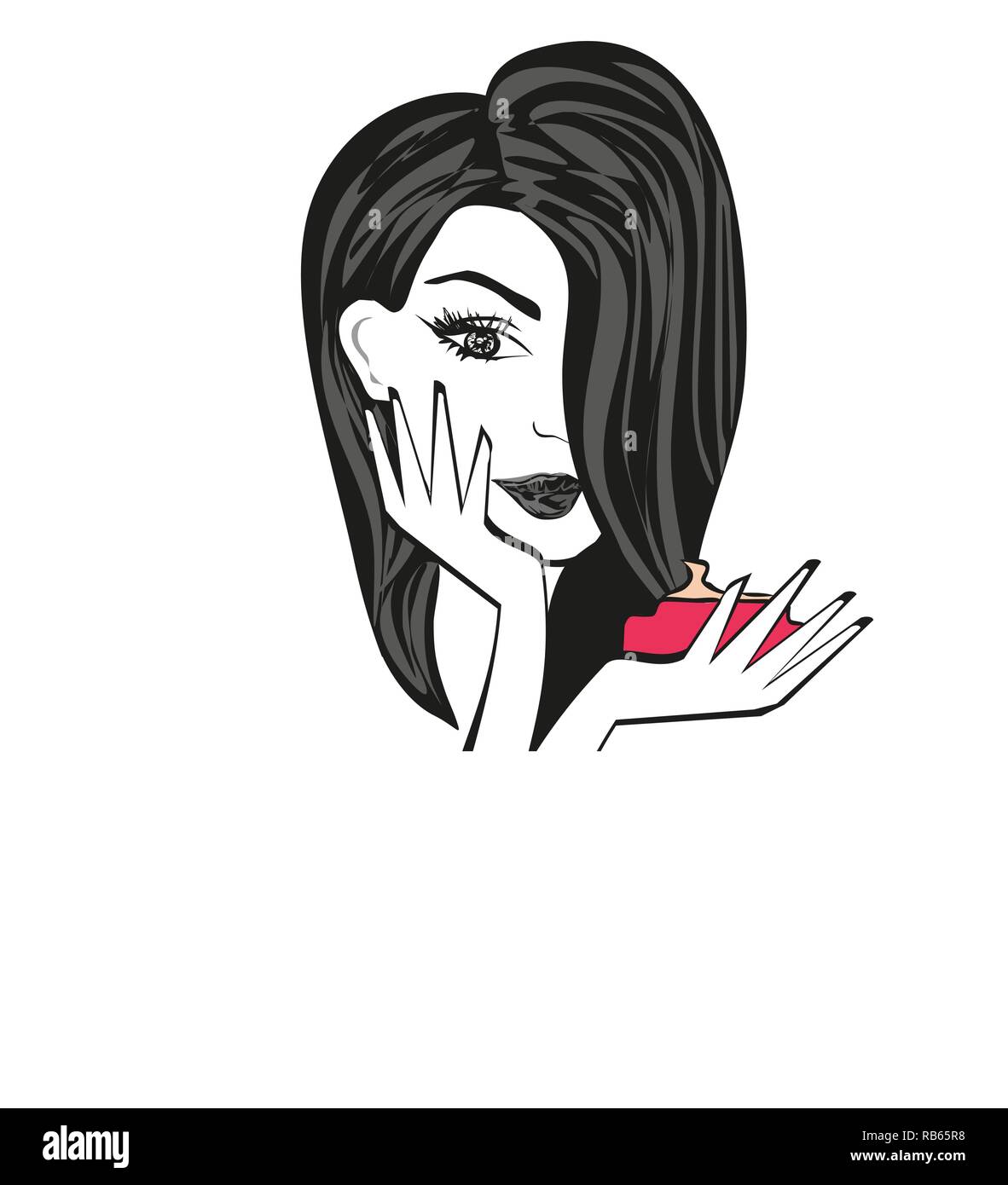 Women applying face cream Stock Vector Images - Alamy