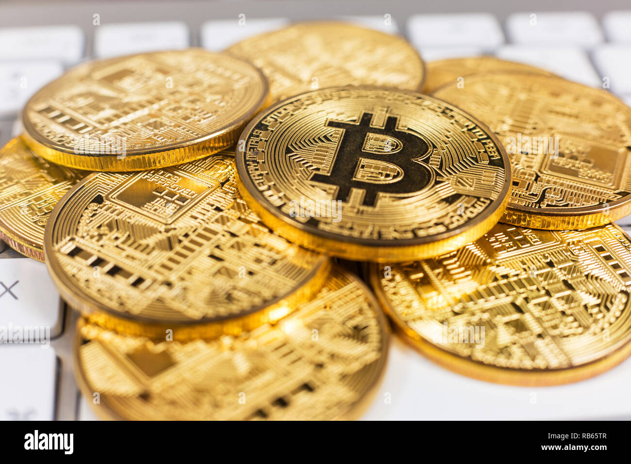 Cryptocurrency bitcoin lying on hi-res stock photography and images - Alamy