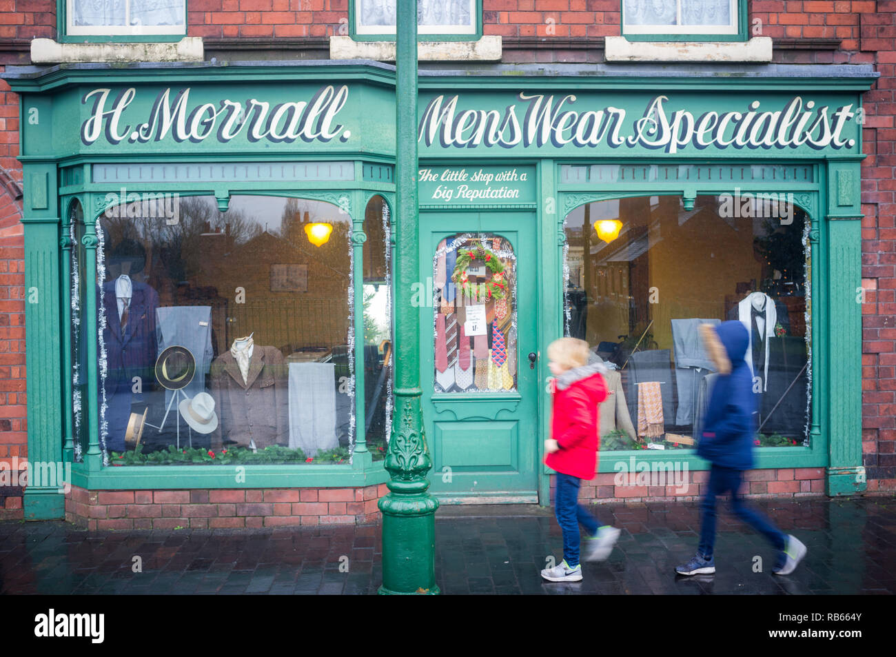 Edwardian menswear clothes shop, Black Country Living Museum, UK Stock ...