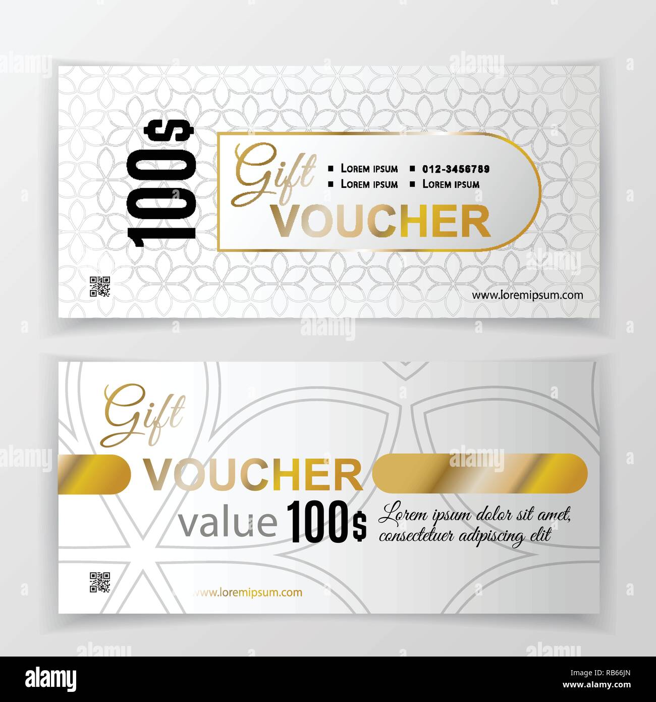 Vector gift voucher template. Universal flyer for business. luxury gold ...