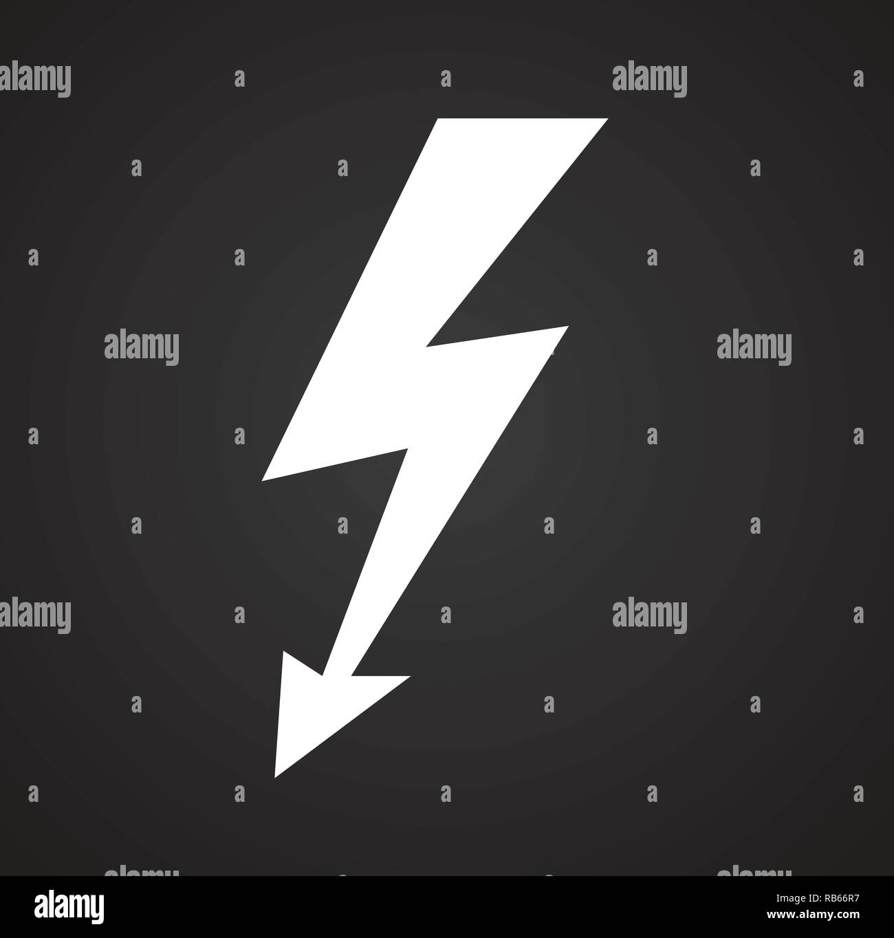 Lightning icon on black background for graphic and web design, Modern ...