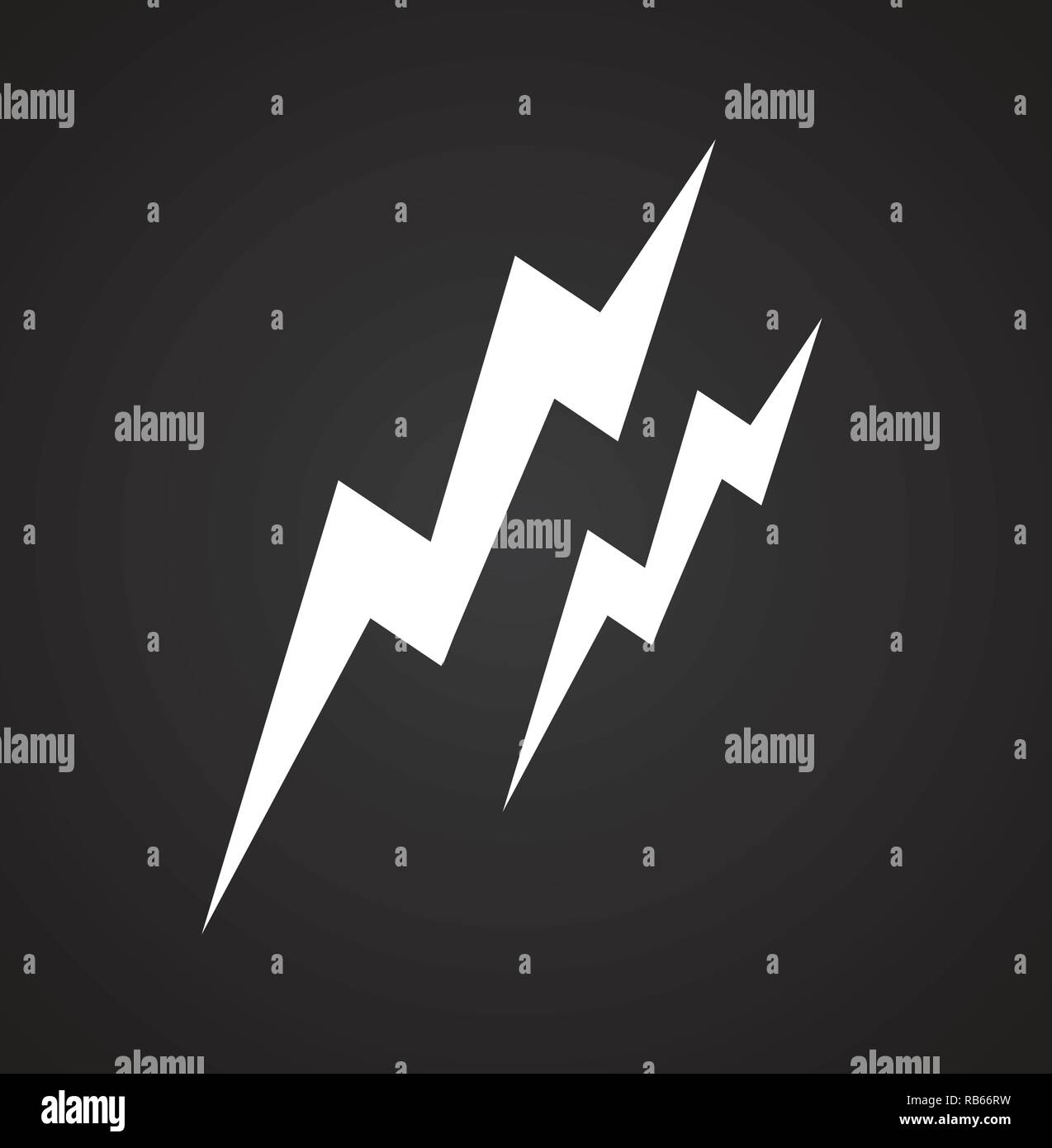 Lightning icon on black background for graphic and web design, Modern ...