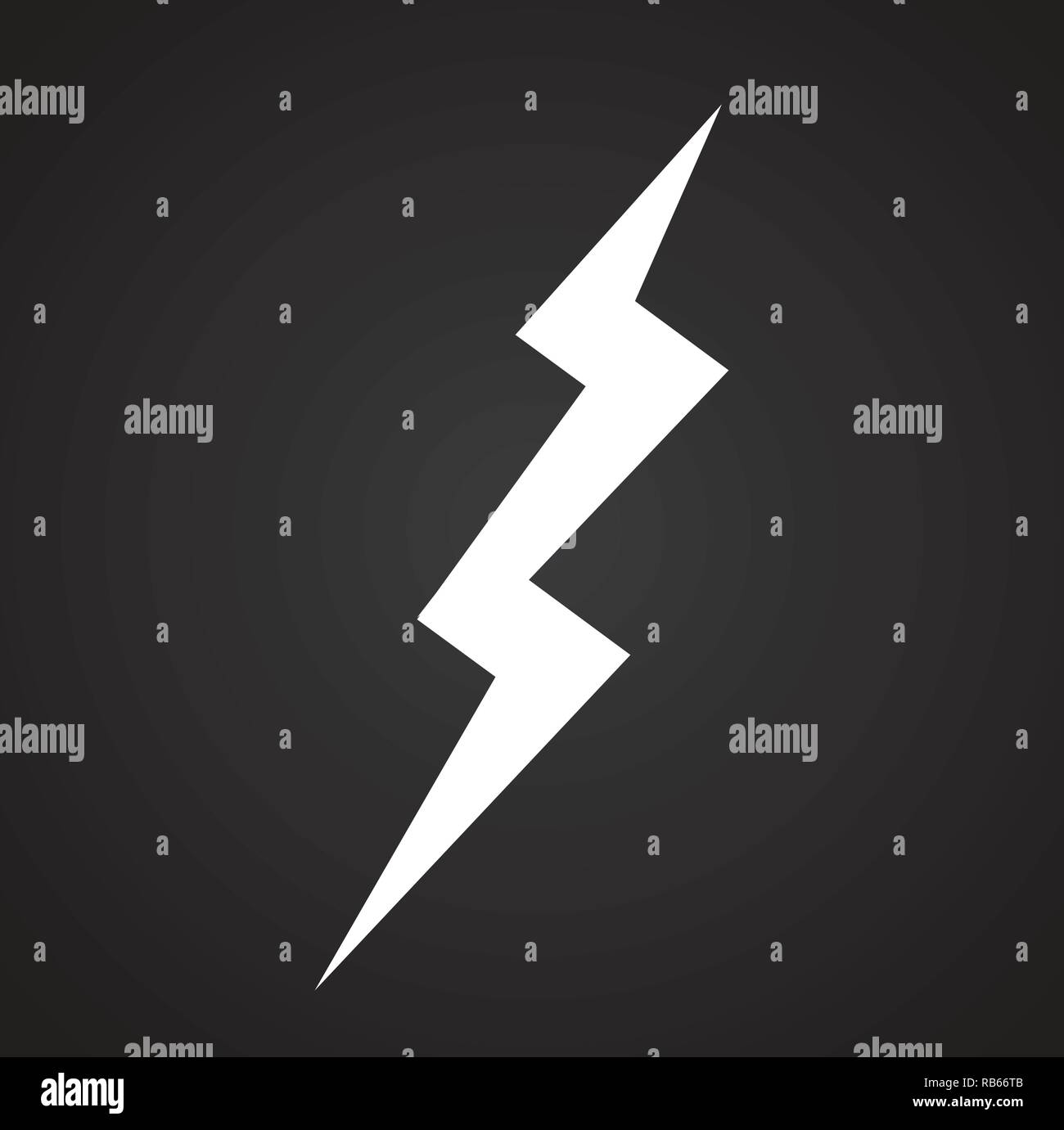 Lightning icon on black background for graphic and web design, Modern ...