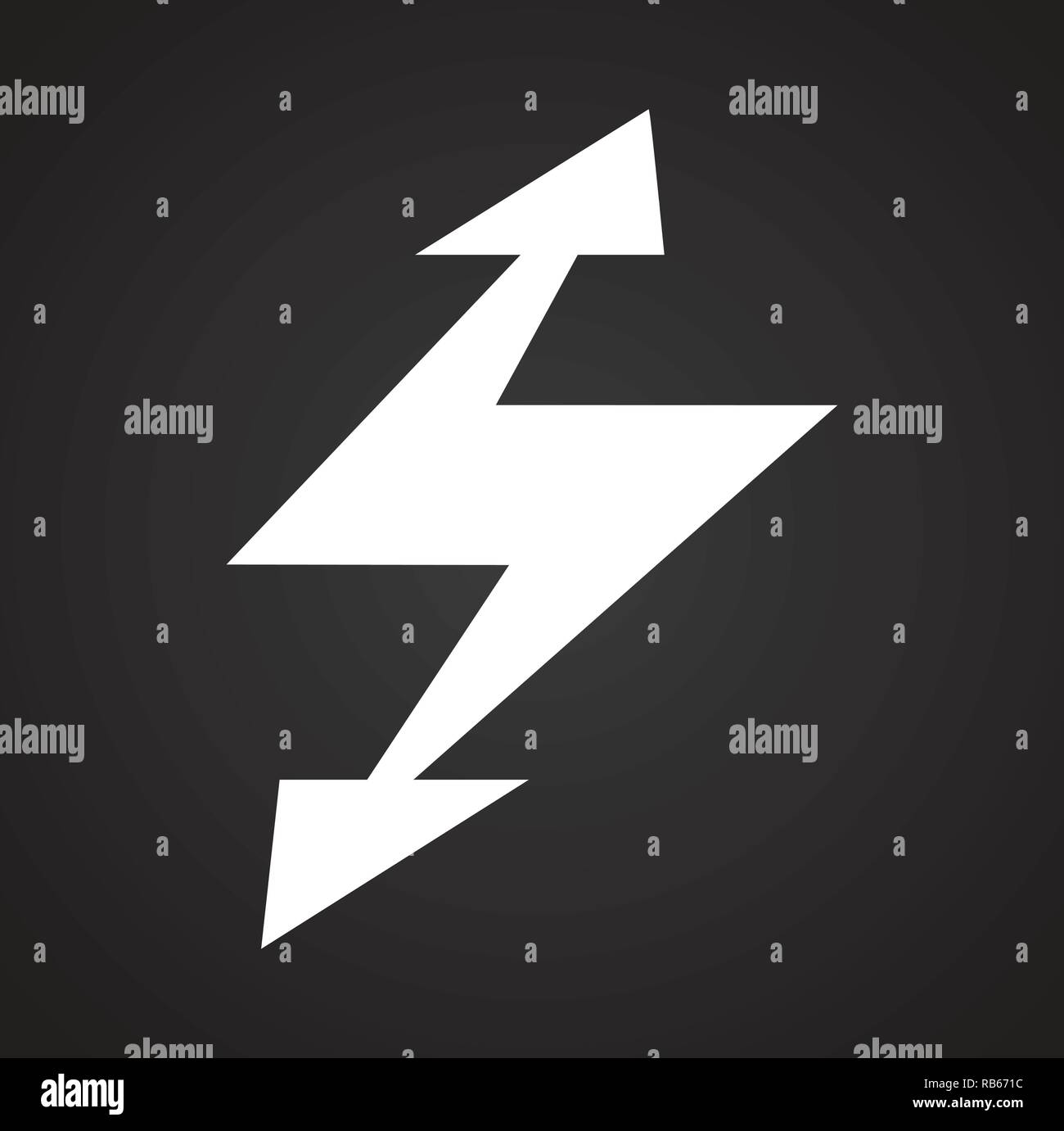 Lightning icon on black background for graphic and web design, Modern ...