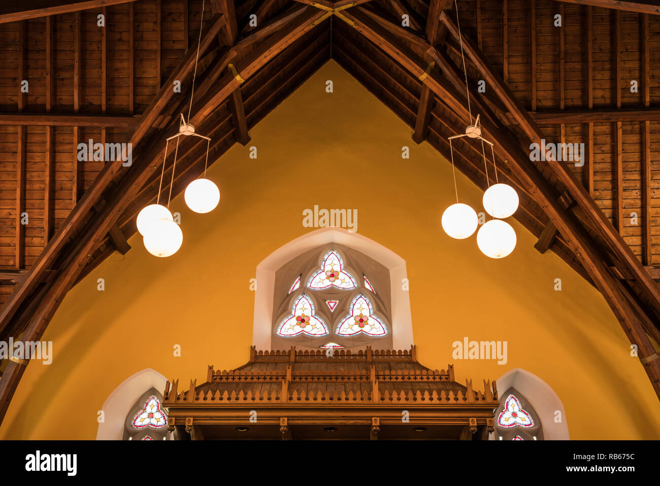 The interior of the Invergordon Church of Scotland, United Kingdom ...