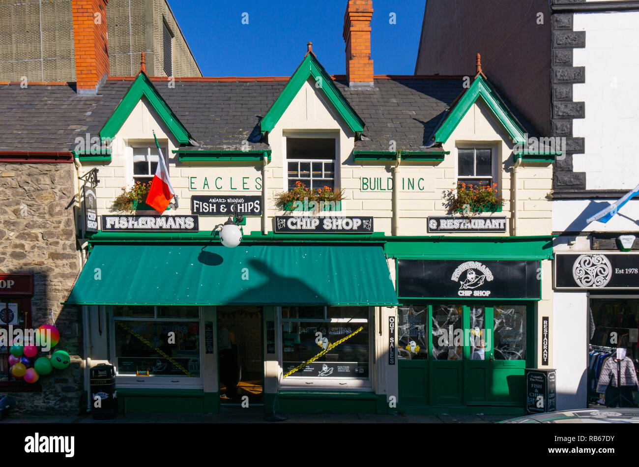 Fishermans Fish and Chip Shop, Castle St, Conwy, North Wales. Image ...