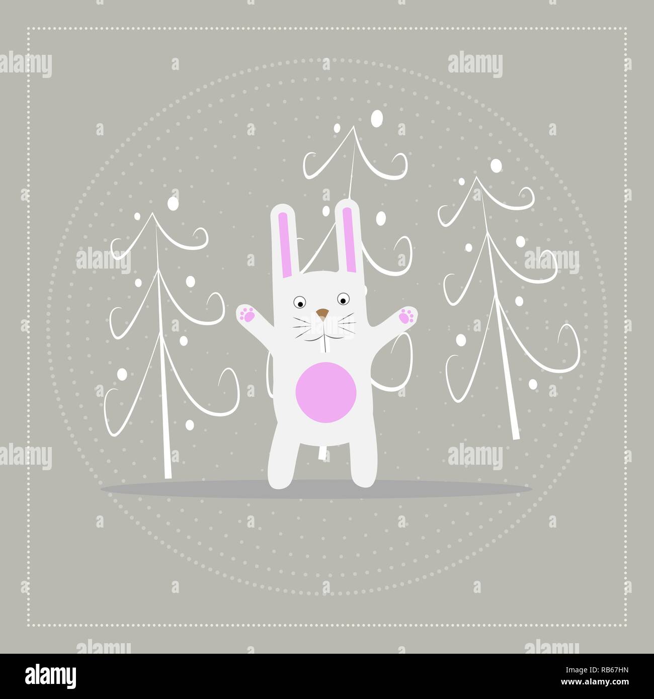 Happy birthday white rabbit Stock Vector Images - Alamy