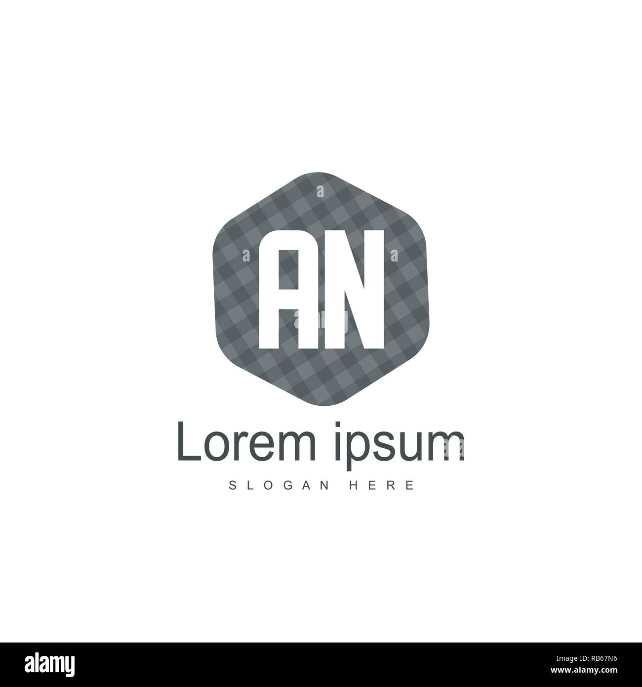 AN Letters Logo Design. Simple and Creative Black Letter Concept ...