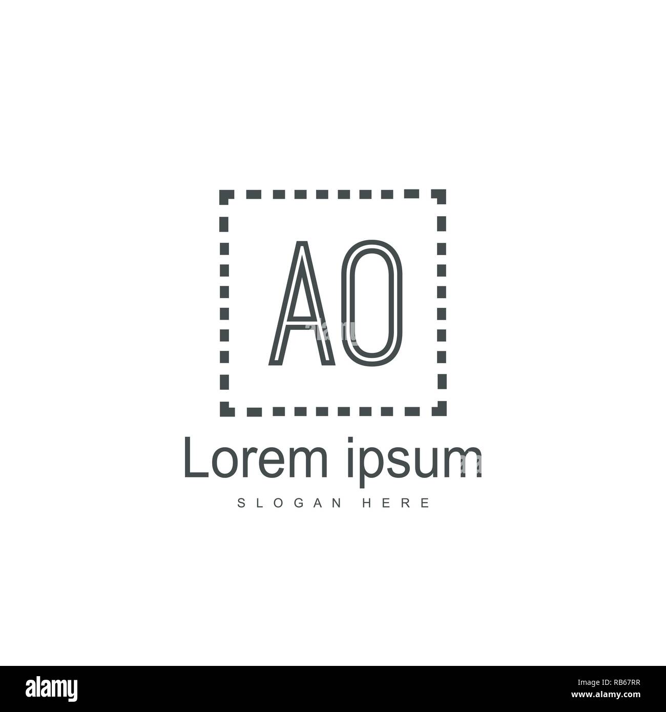 AO Letters Logo Design. Simple and Creative Black Letter Concept ...