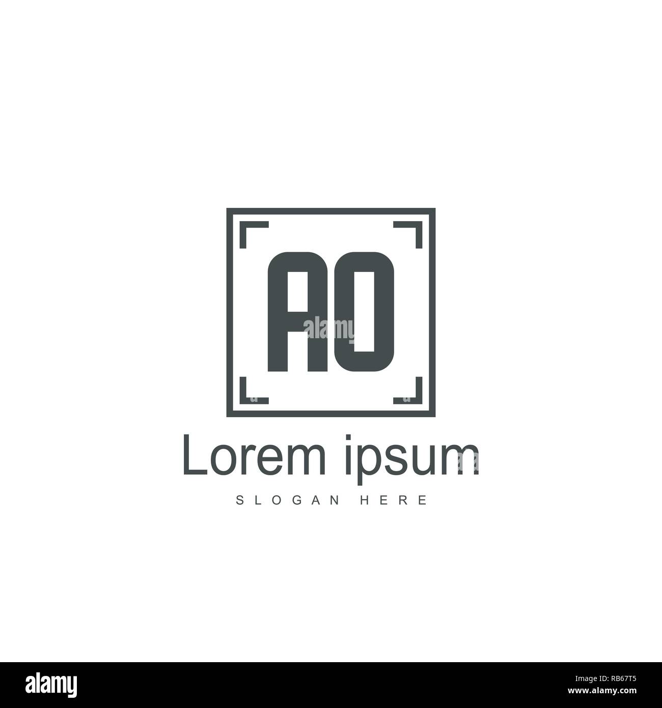 AO Letters Logo Design. Simple and Creative Black Letter Concept ...