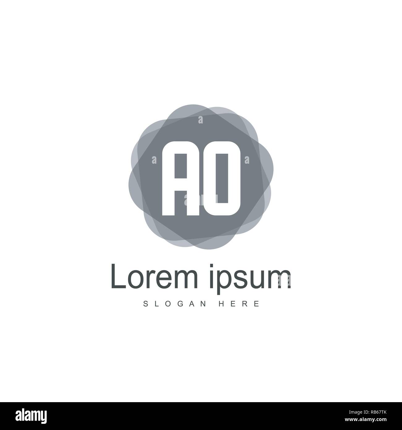 AO Letters Logo Design. Simple and Creative Black Letter Concept ...