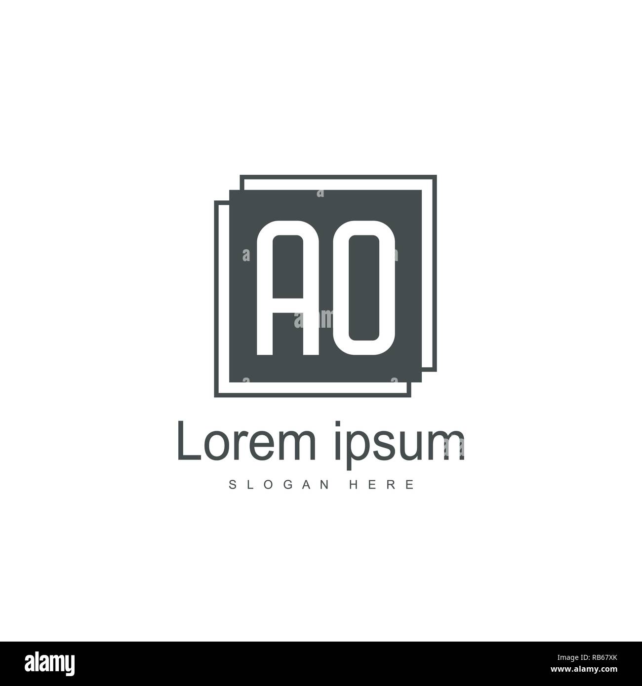 AO Letters Logo Design. Simple and Creative Black Letter Concept ...
