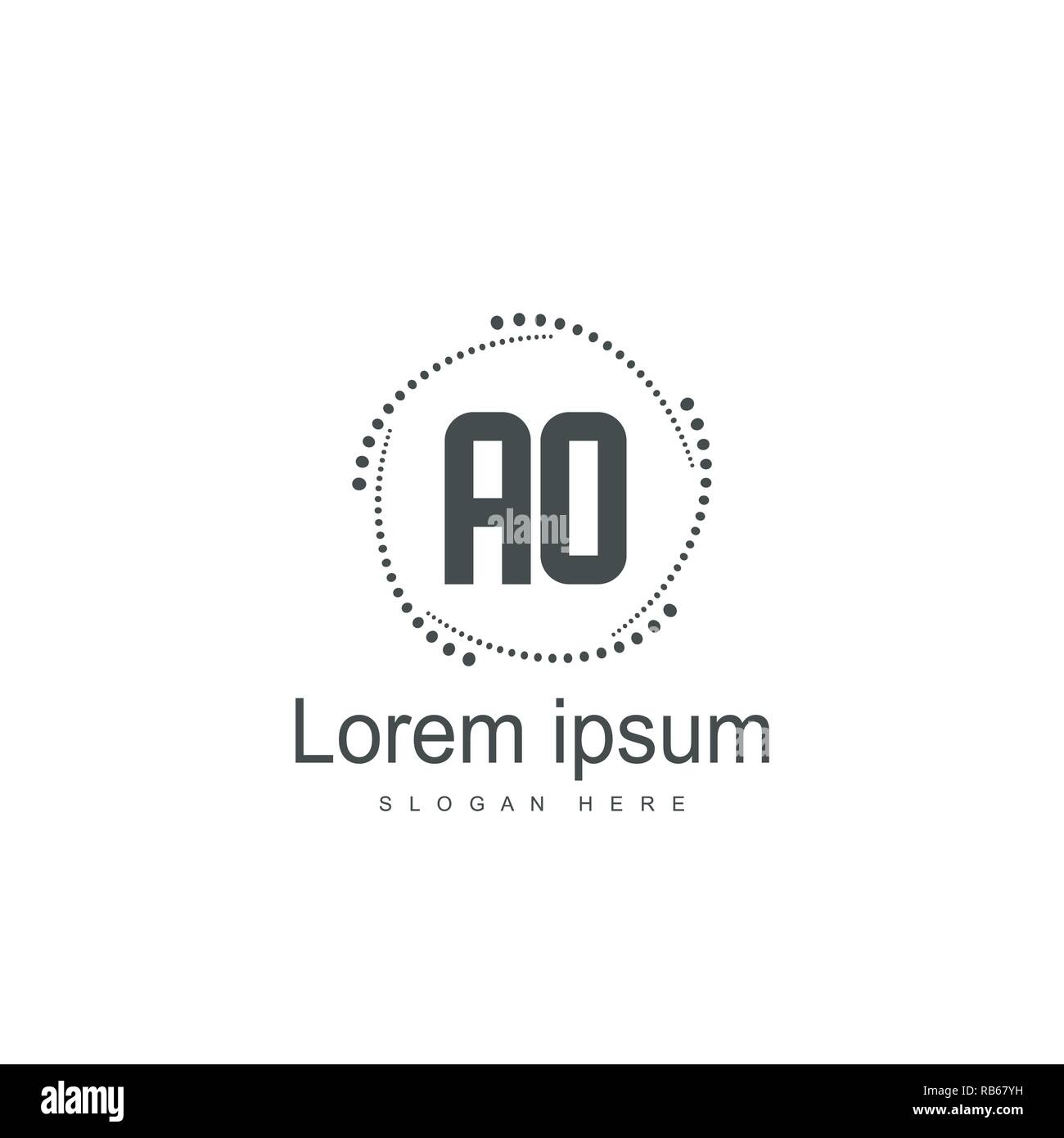 AO Letters Logo Design. Simple and Creative Black Letter Concept ...