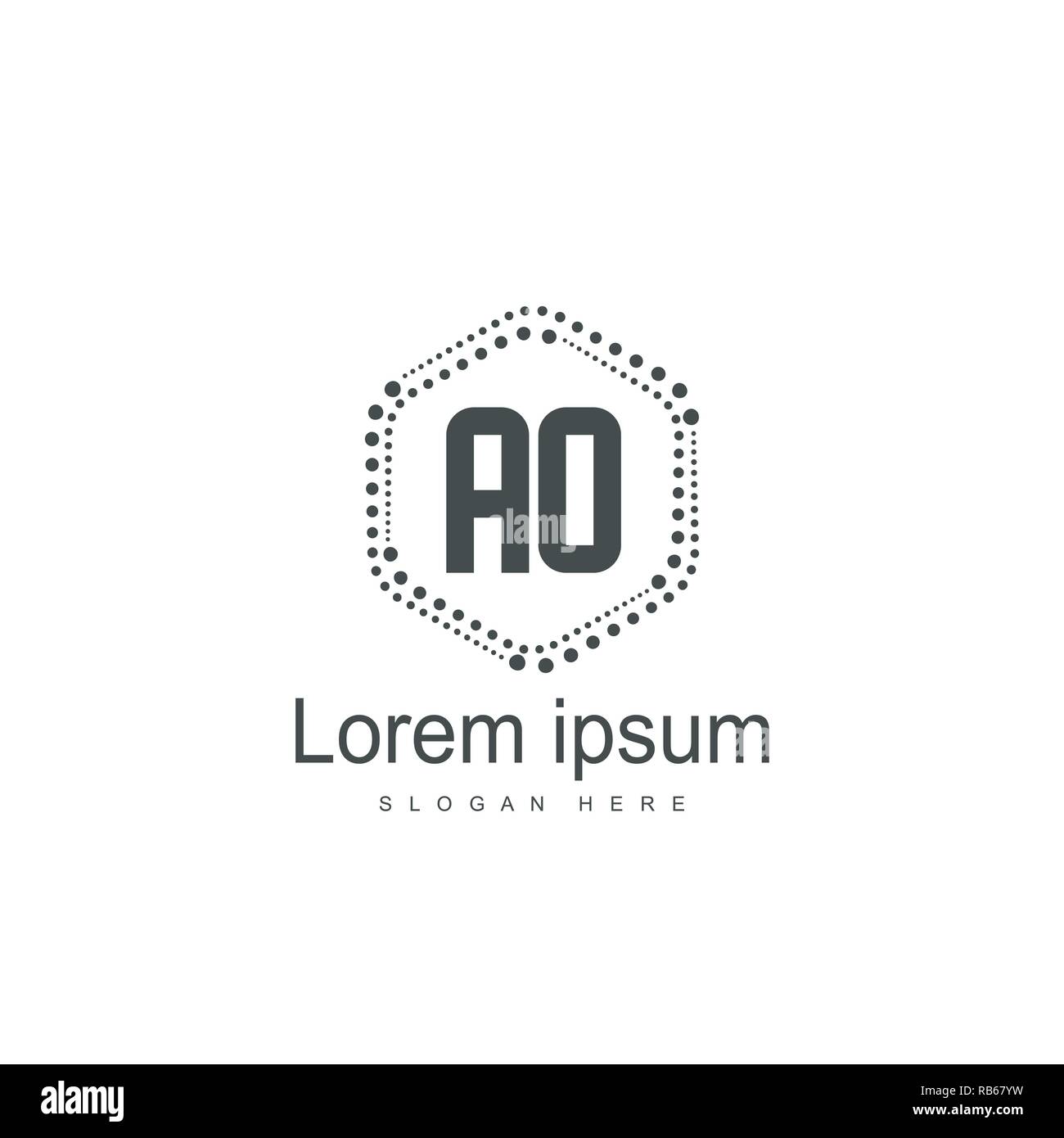 AO Letters Logo Design. Simple and Creative Black Letter Concept ...