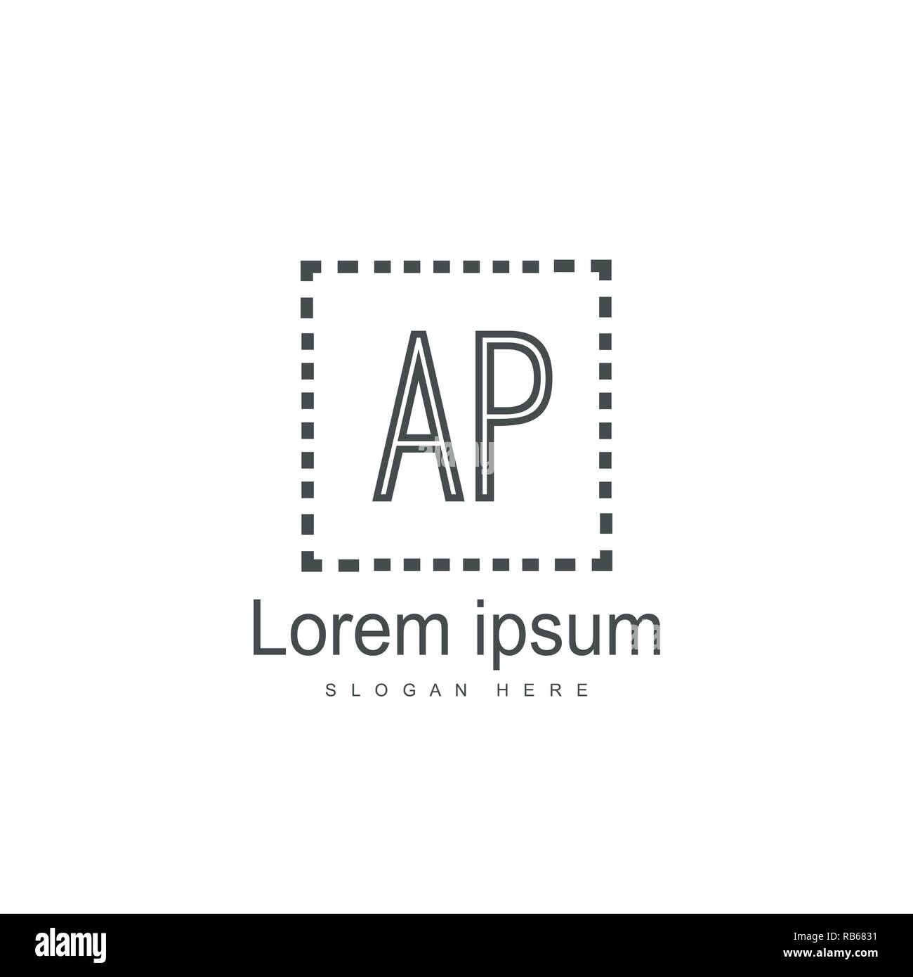 AP Letters Logo Design. Simple and Creative Black Letter Concept ...