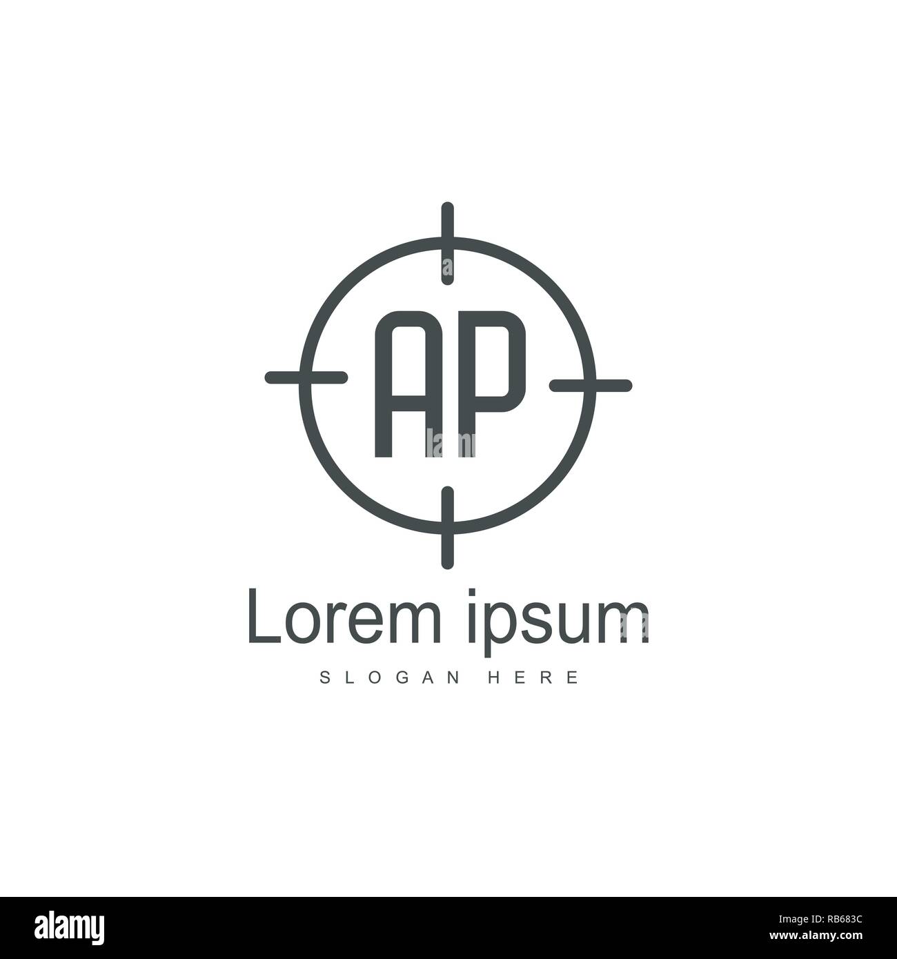 AP Letters Logo Design. Simple and Creative Black Letter Concept ...