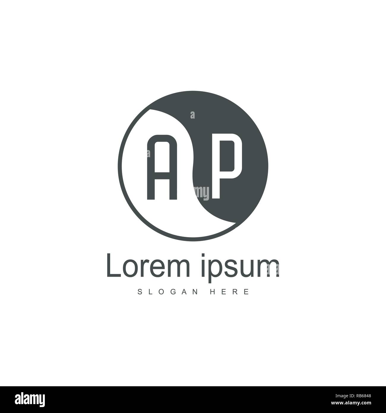 AP Letters Logo Design. Simple and Creative Black Letter Concept ...