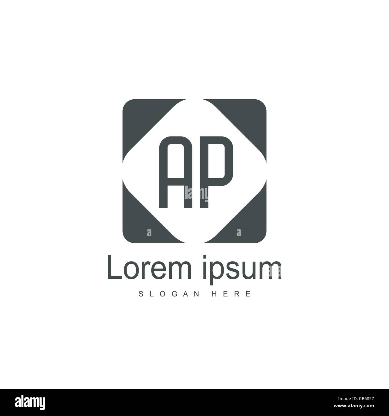AP Letters Logo Design. Simple and Creative Black Letter Concept ...
