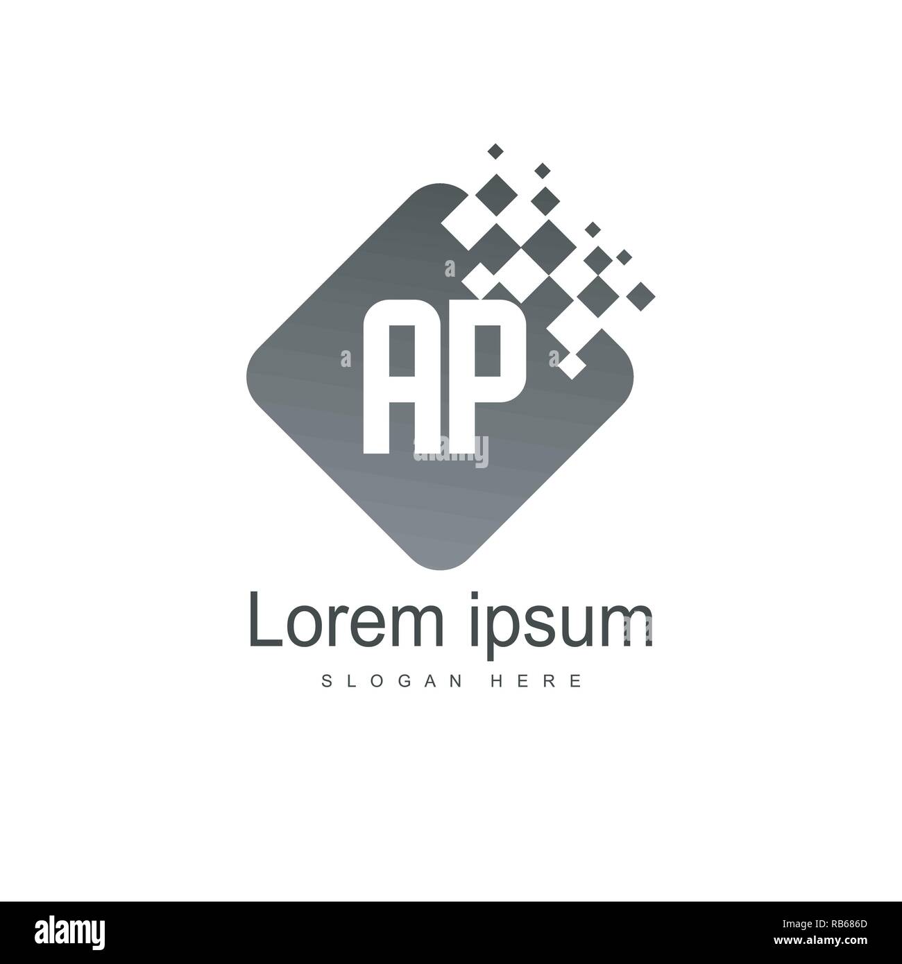 AP Letters Logo Design. Simple and Creative Black Letter Concept ...