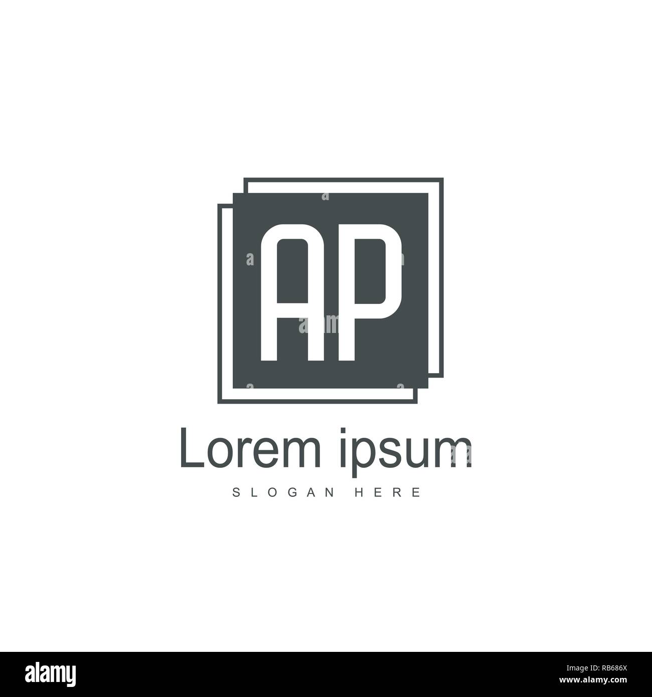 AP Letters Logo Design. Simple and Creative Black Letter Concept ...