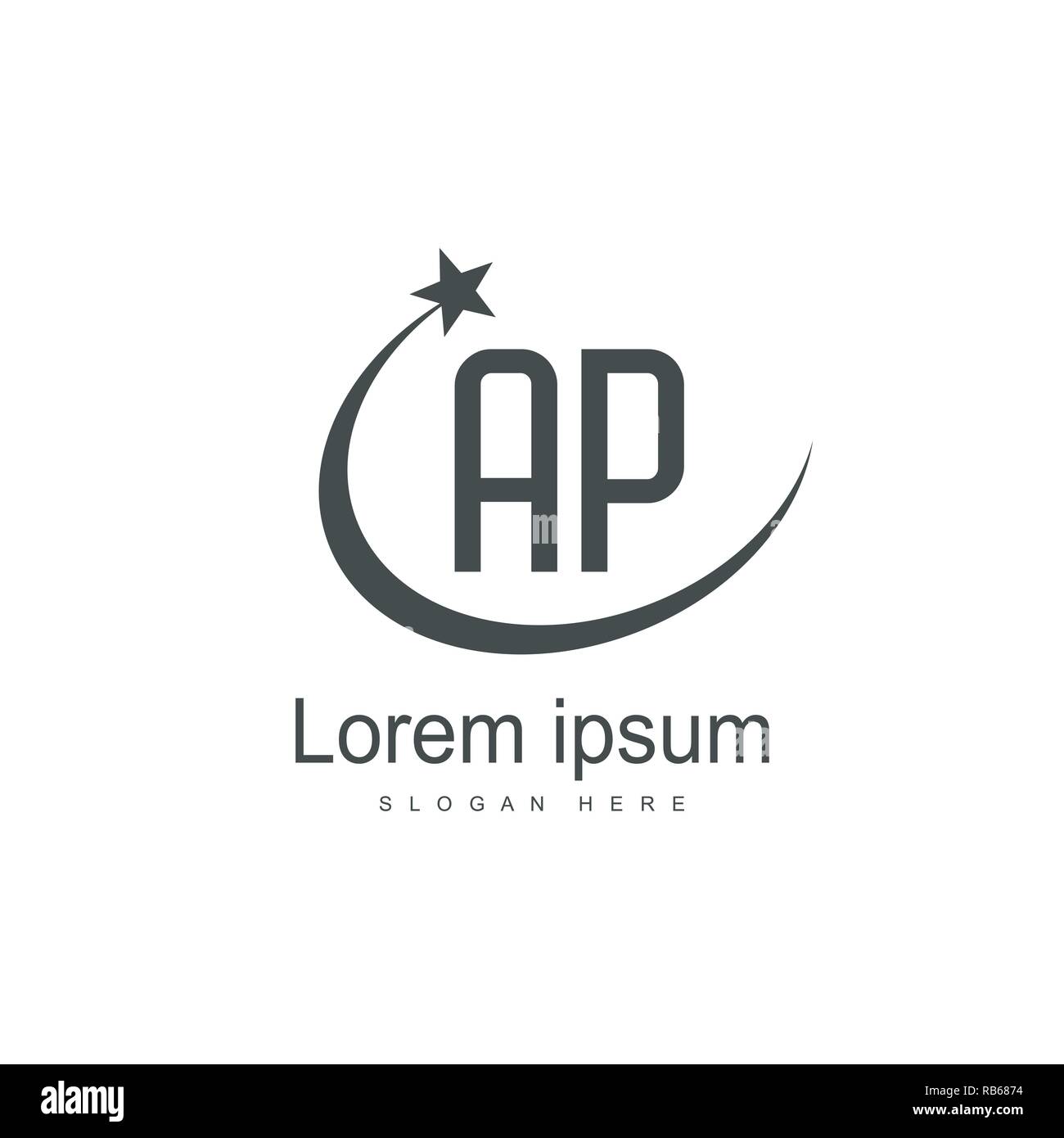 AP Letters Logo Design. Simple and Creative Black Letter Concept ...
