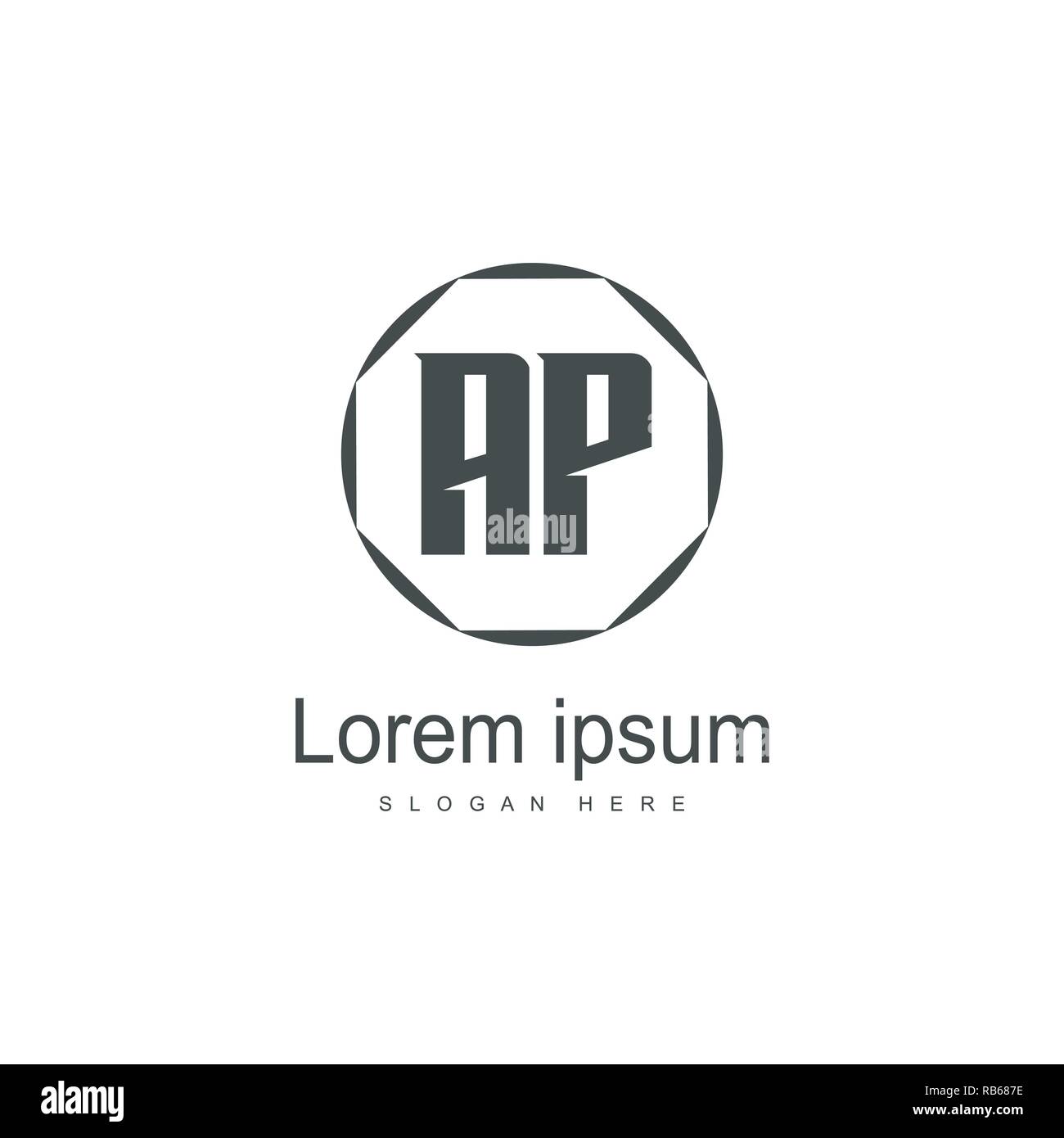 AP Letters Logo Design. Simple and Creative Black Letter Concept ...