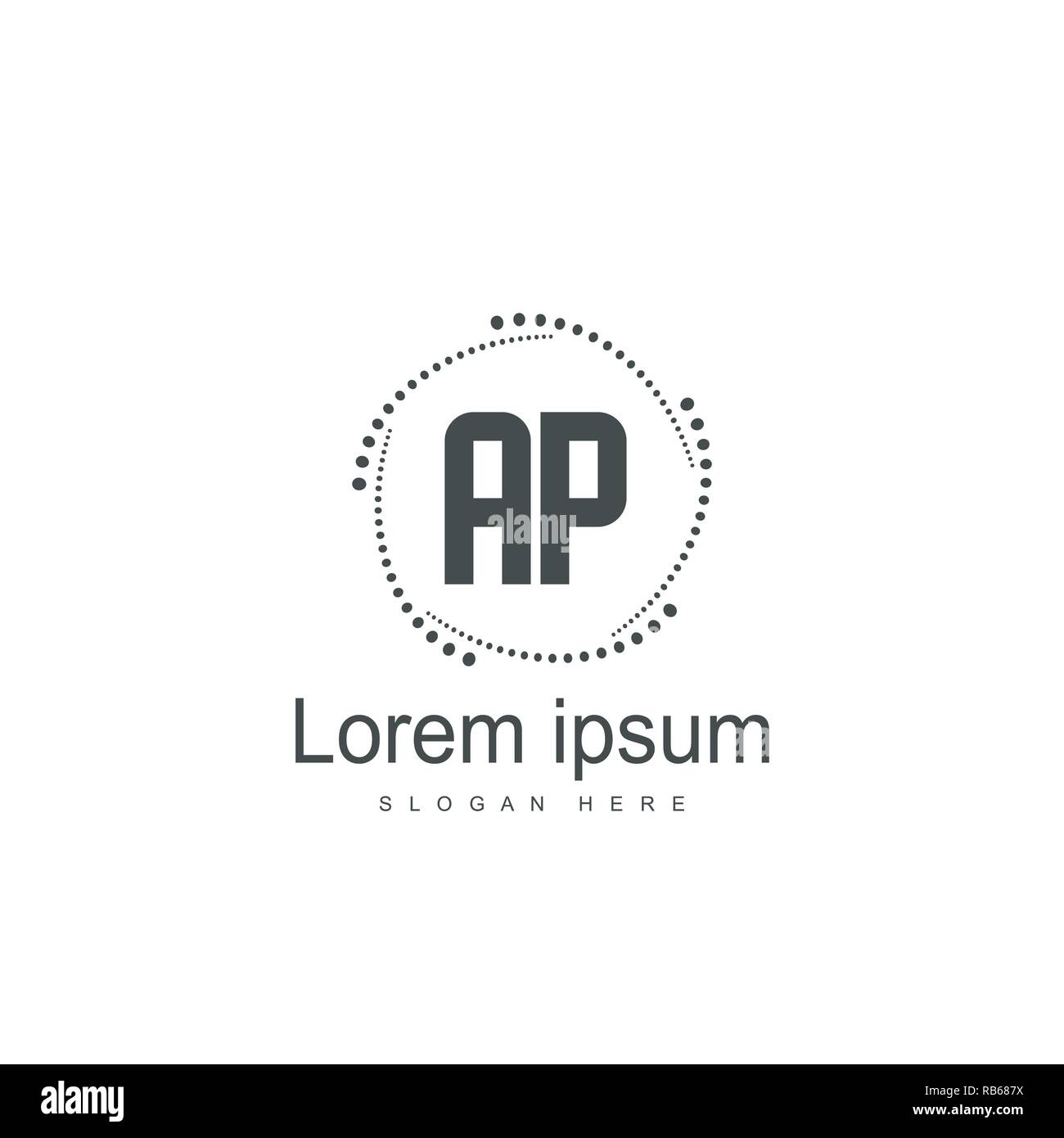 AP Letters Logo Design. Simple and Creative Black Letter Concept ...