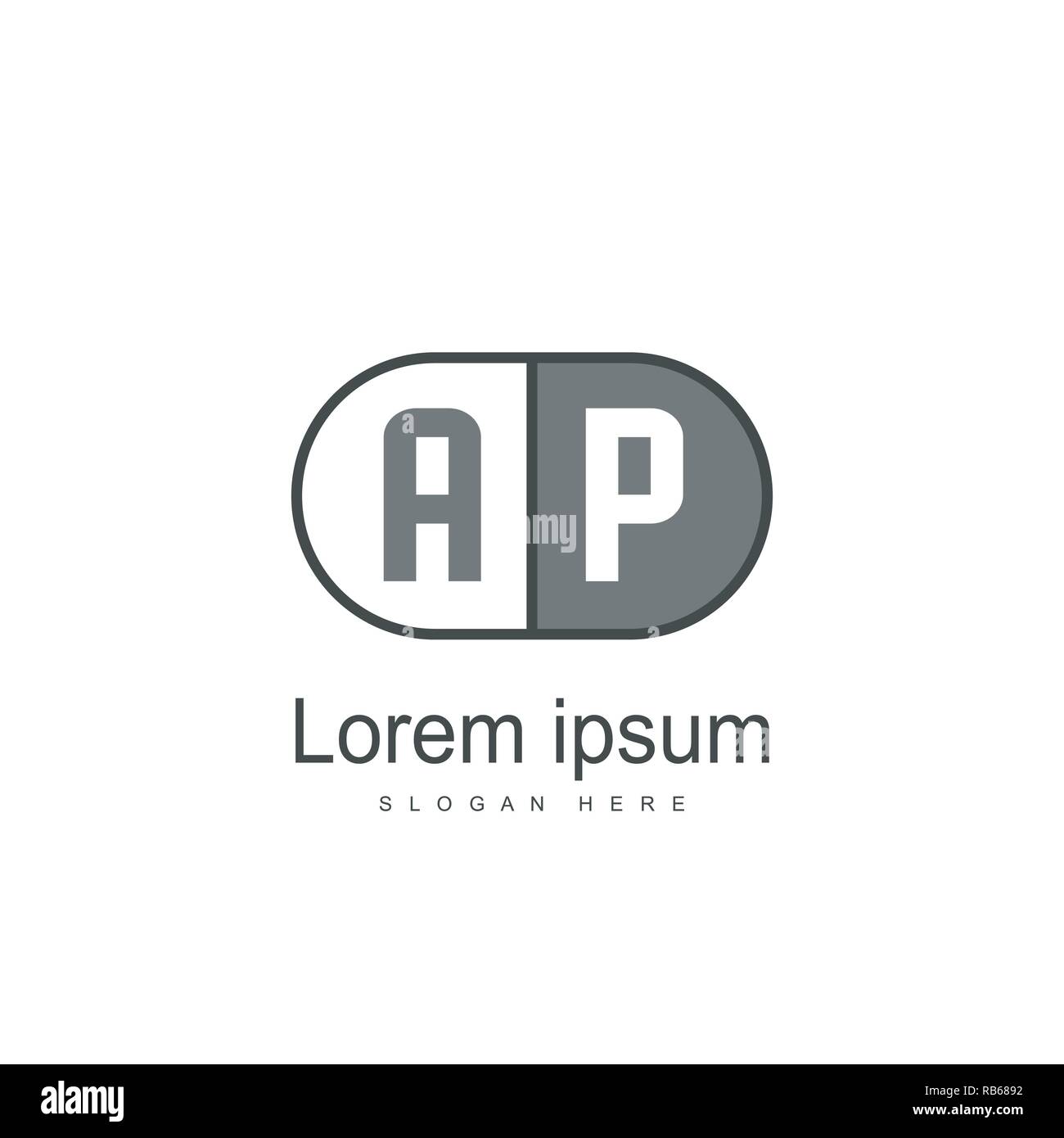 AP Letters Logo Design. Simple and Creative Black Letter Concept ...
