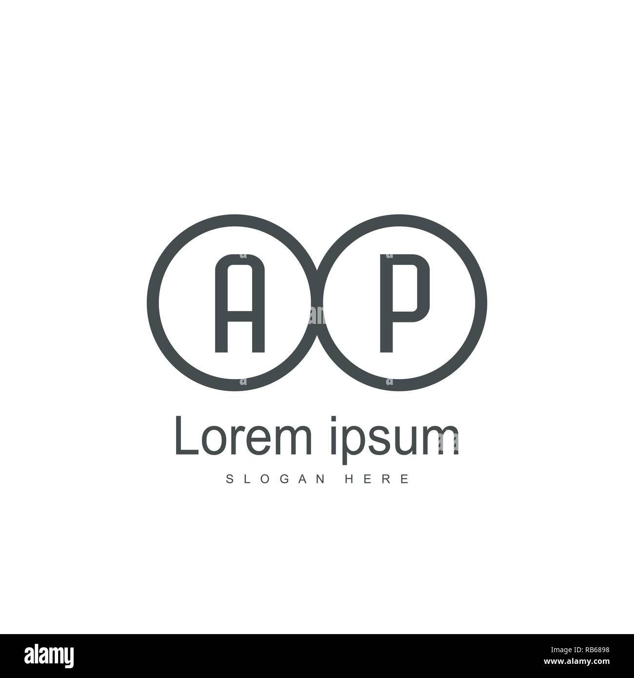 AP Letters Logo Design. Simple and Creative Black Letter Concept ...