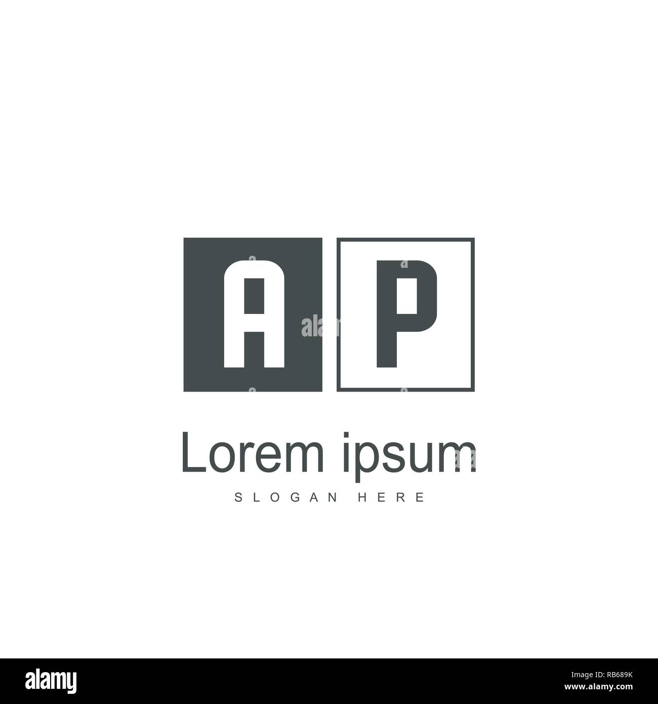 AP Letters Logo Design. Simple and Creative Black Letter Concept ...