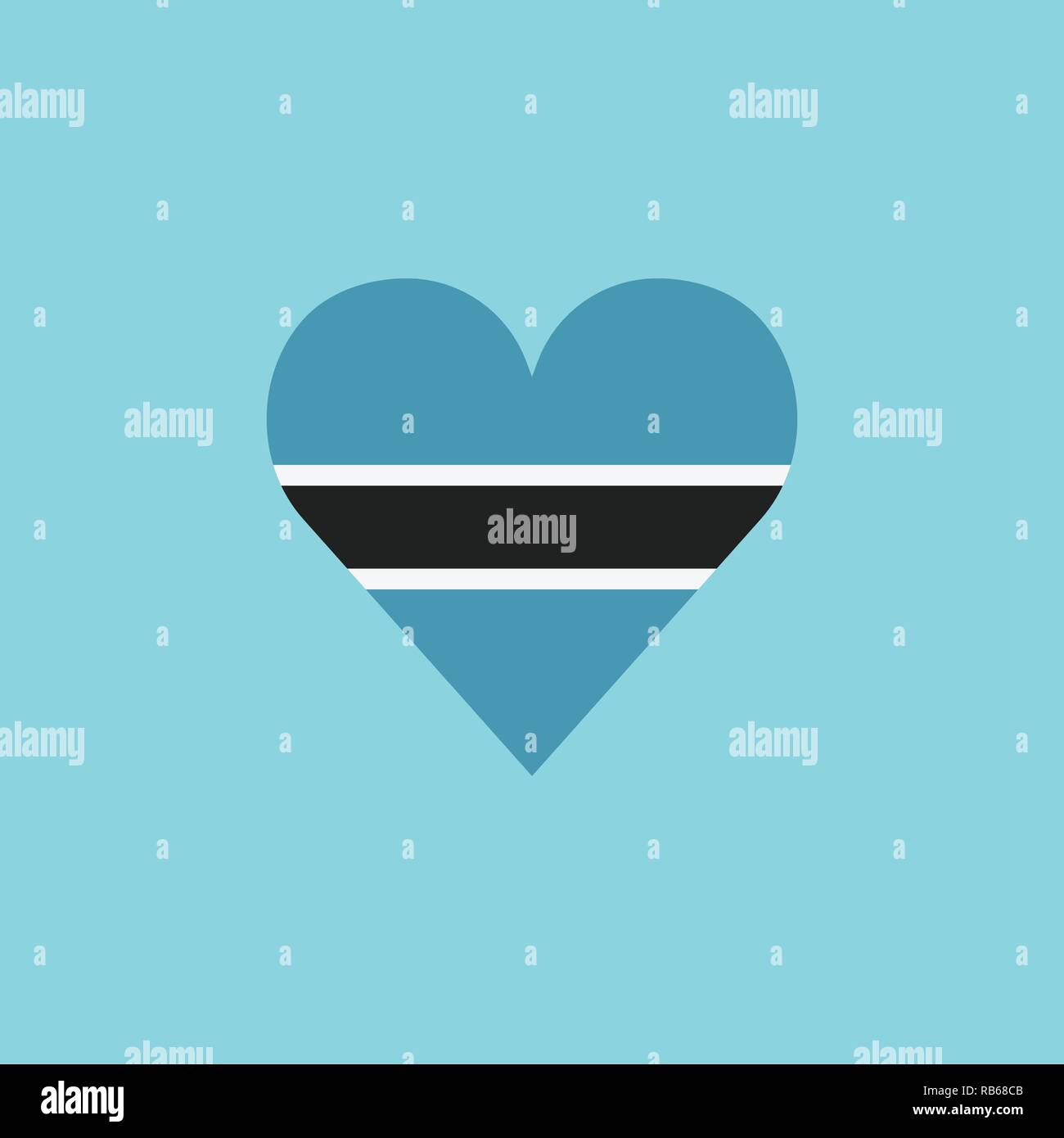 Botswana flag icon in a heart shape in flat design. Independence day or ...