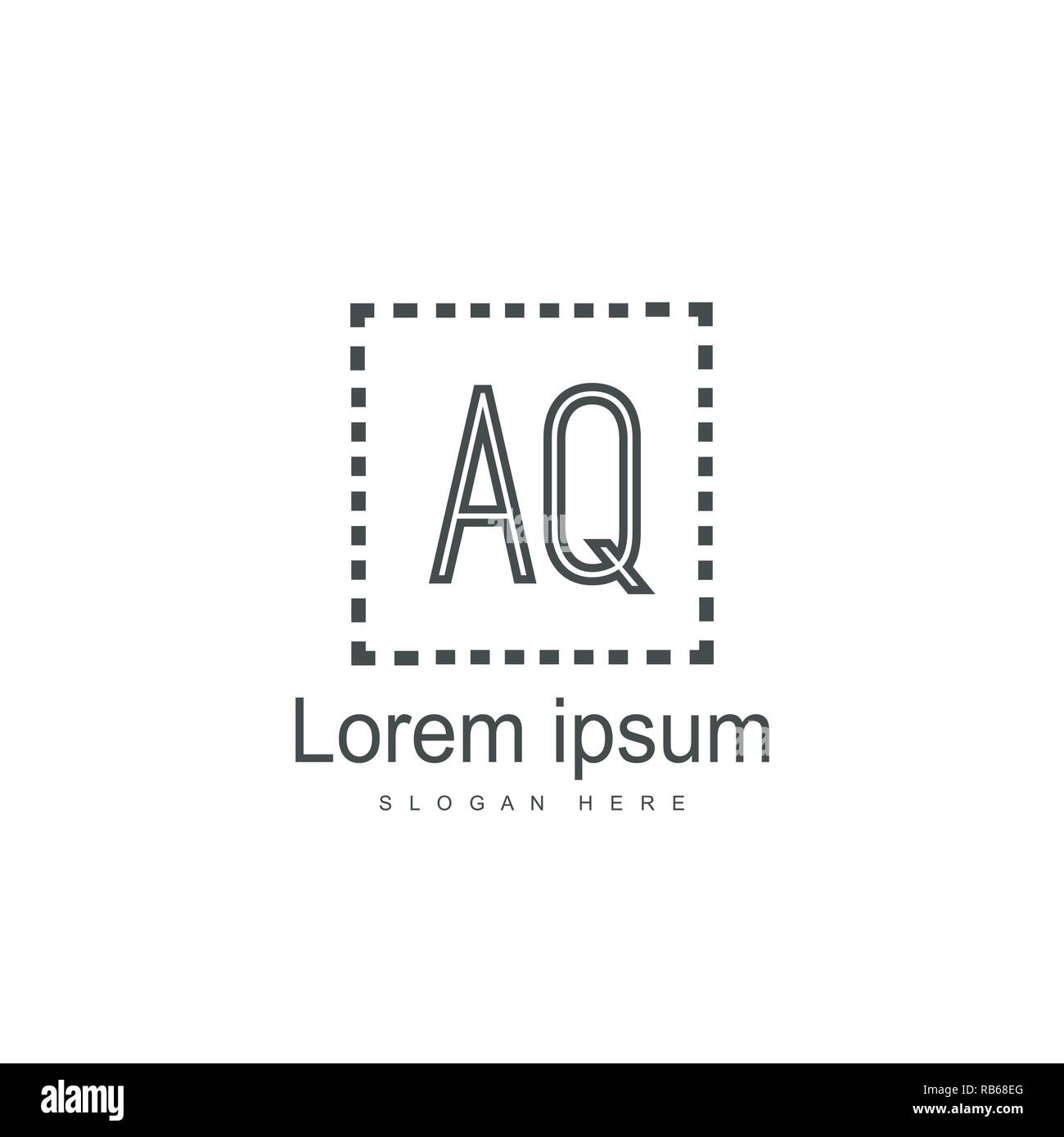AQ Letters Logo Design. Simple and Creative Black Letter Concept ...