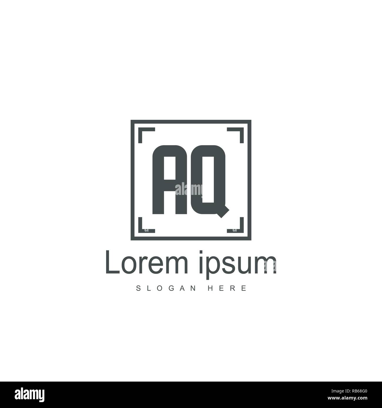 AQ Letters Logo Design. Simple and Creative Black Letter Concept ...