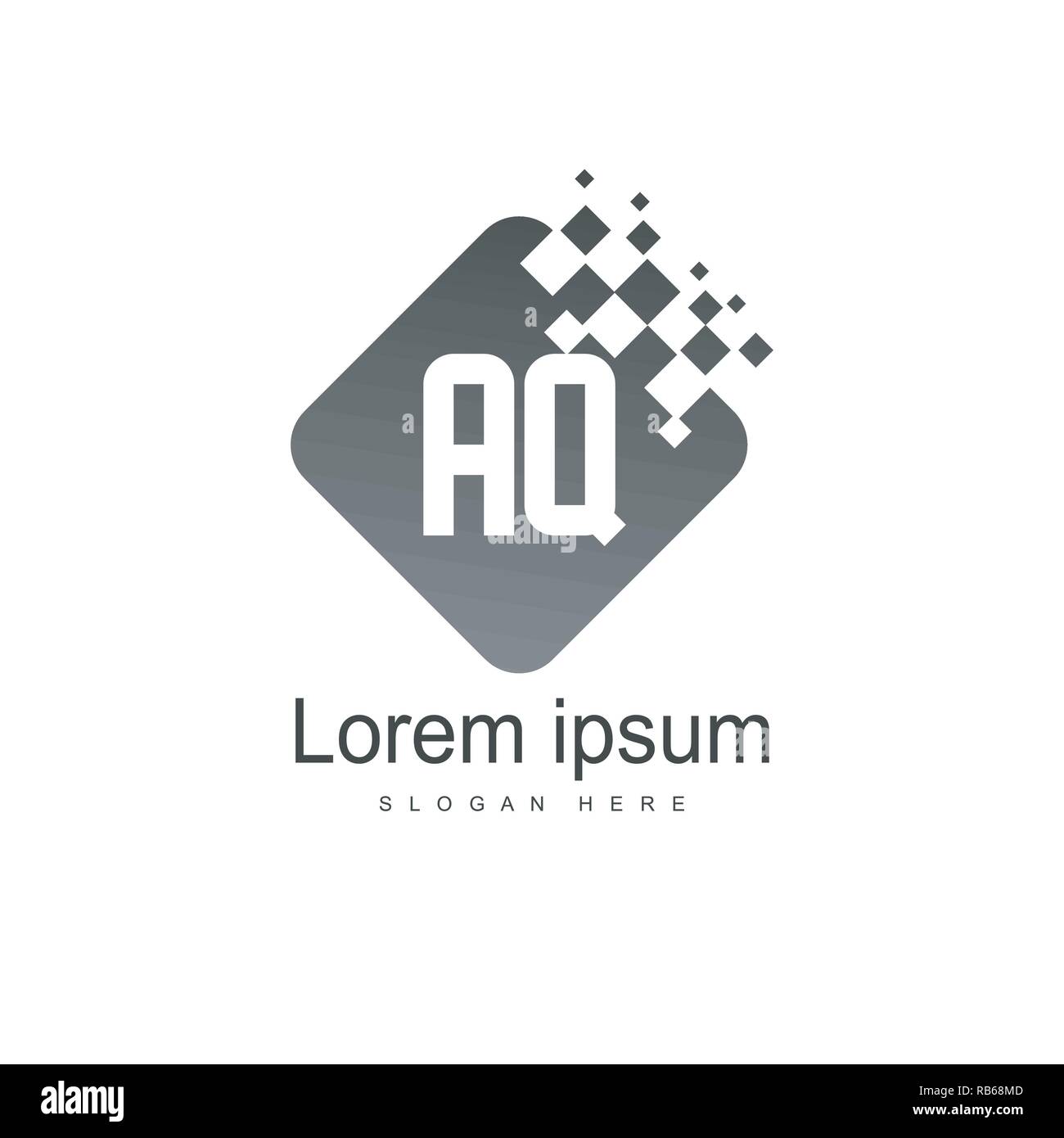 AQ Letters Logo Design. Simple and Creative Black Letter Concept ...