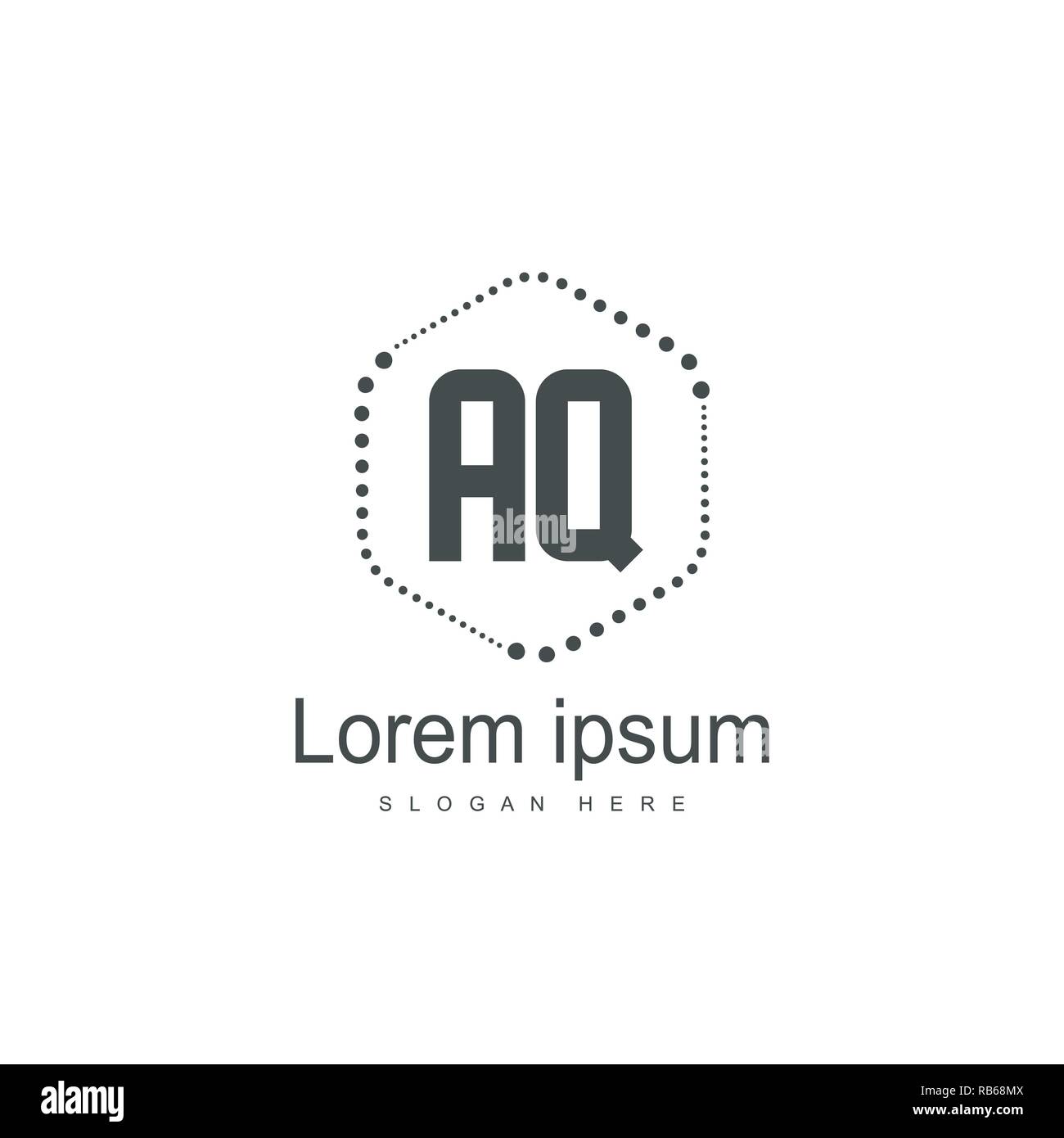 AQ Letters Logo Design. Simple and Creative Black Letter Concept ...