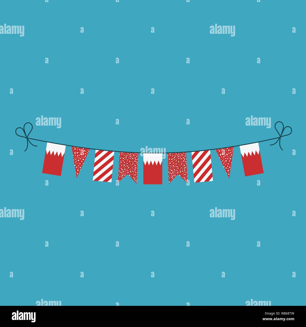 Decorations bunting flags for Bahrain national day holiday in flat ...