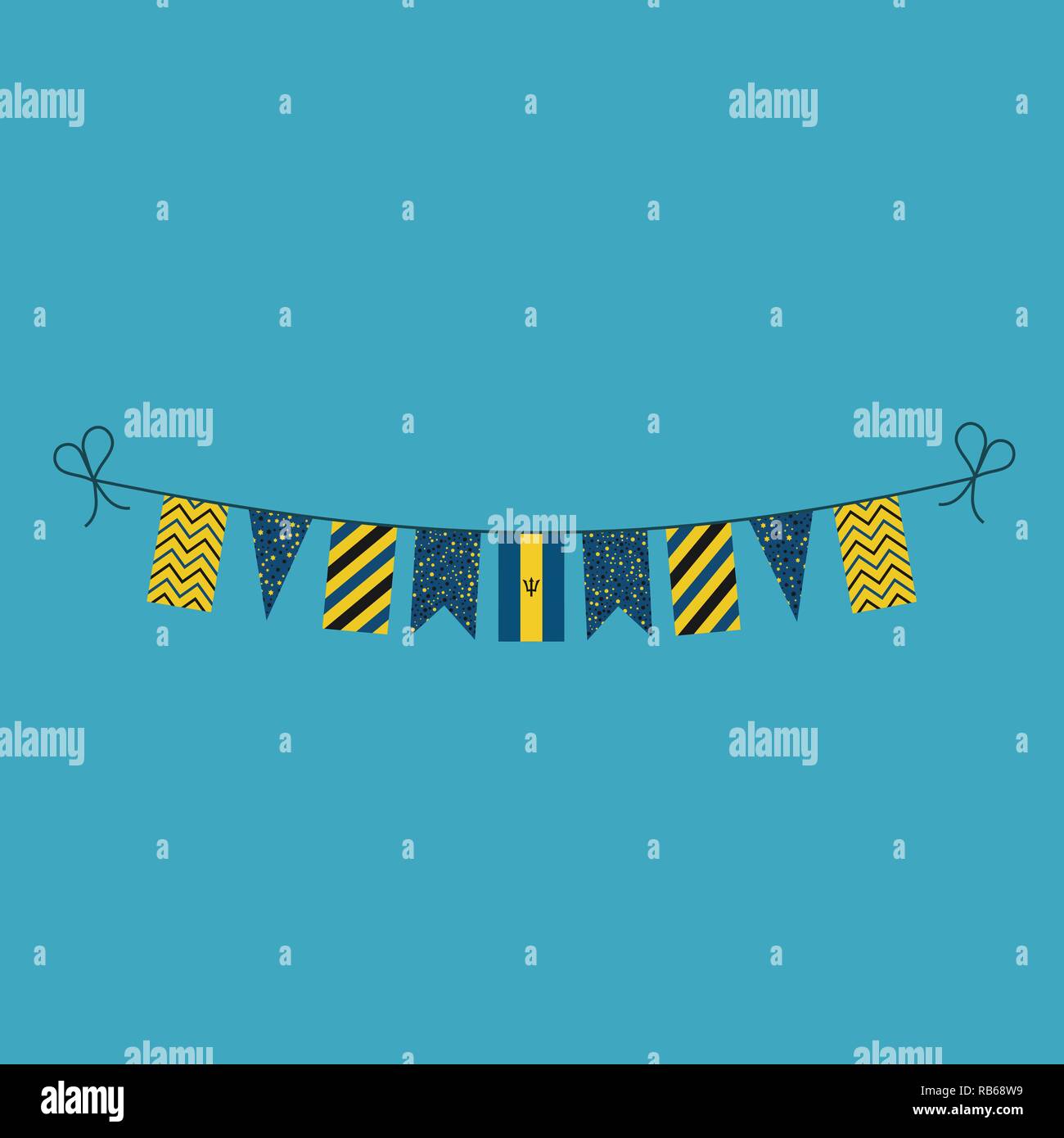 Decorations bunting flags for Barbados national day holiday in flat ...