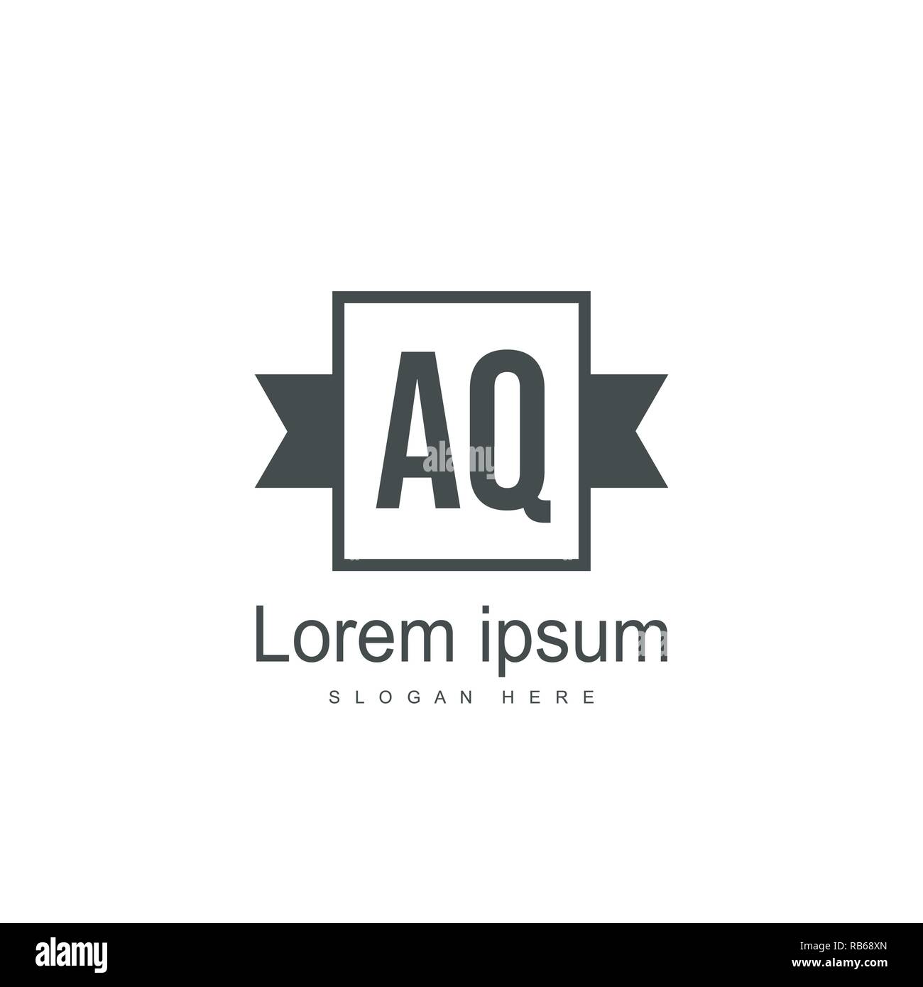 AQ Letters Logo Design. Simple and Creative Black Letter Concept ...