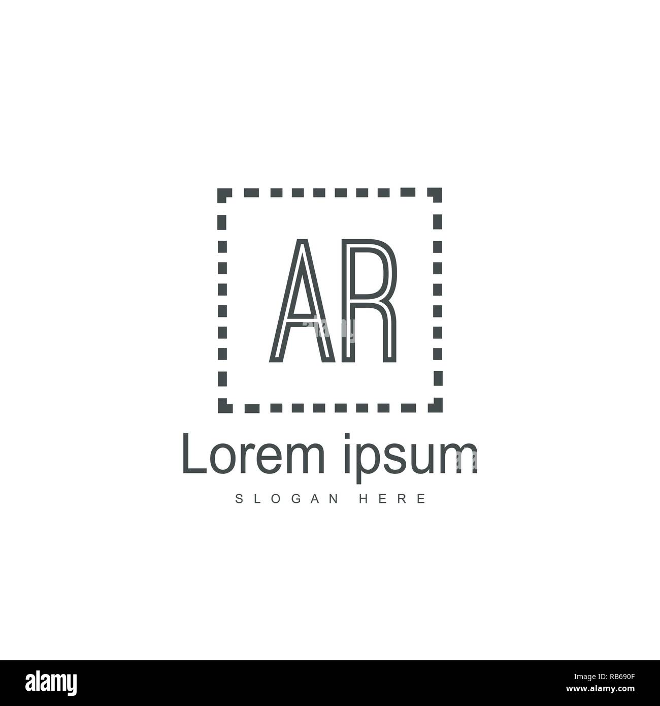 AR Letters Logo Design. Simple and Creative Black Letter Concept ...