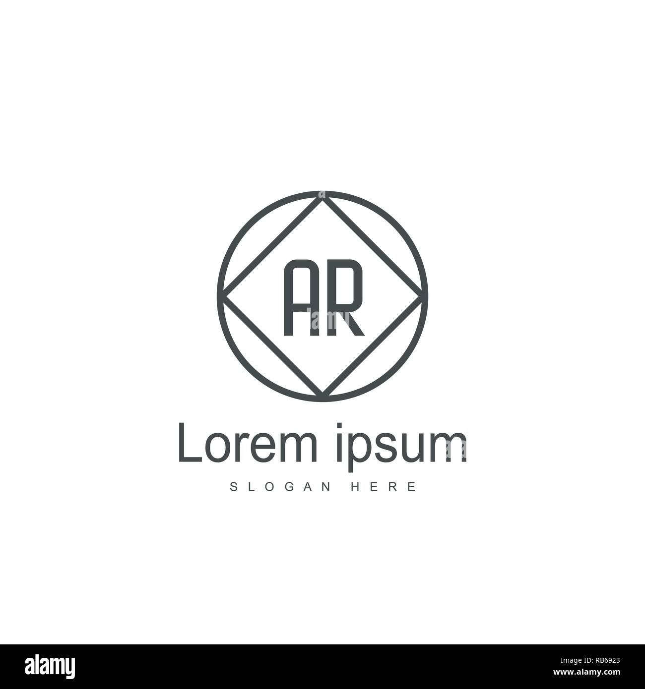 AR Letters Logo Design. Simple and Creative Black Letter Concept ...