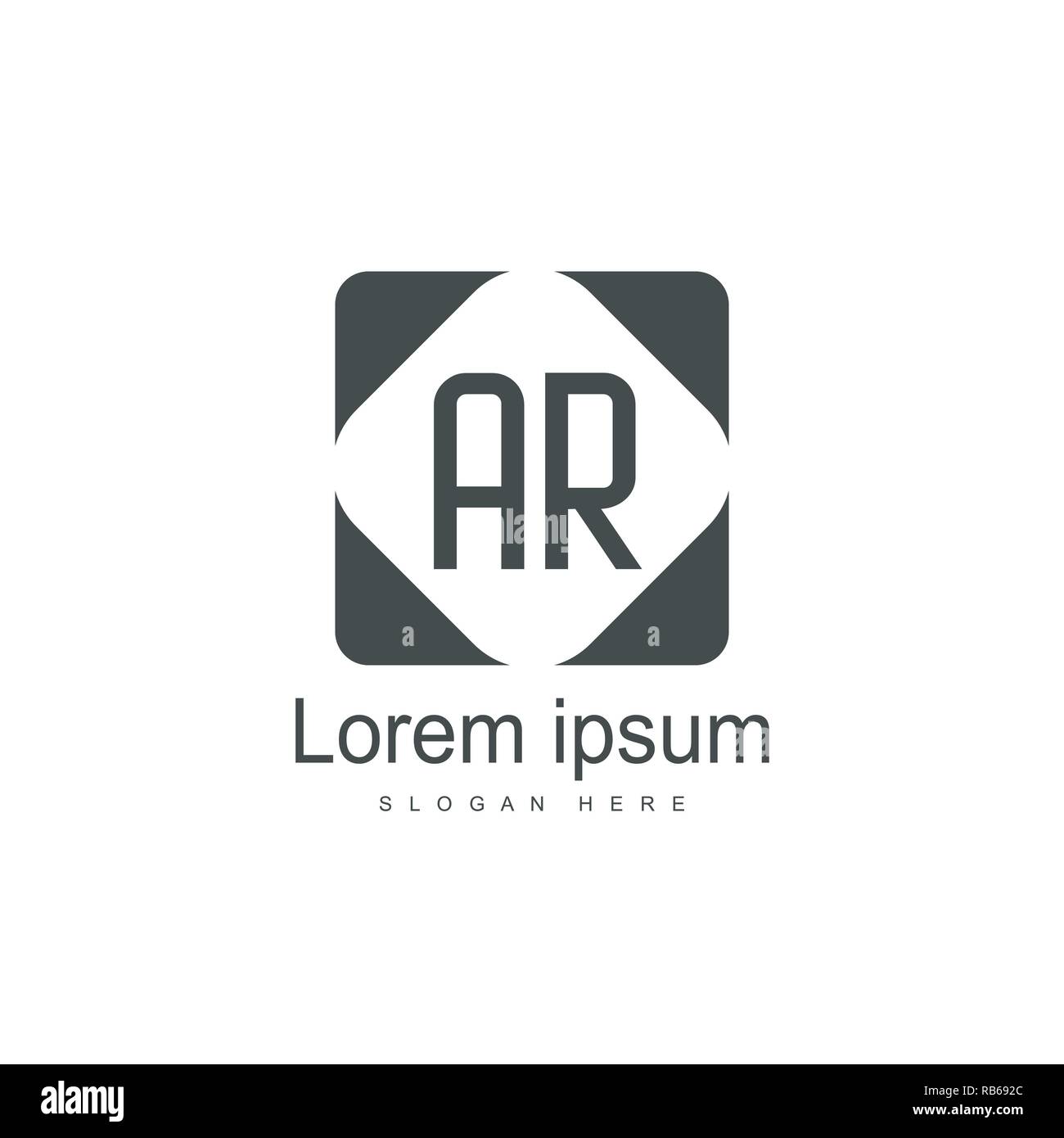 AR Letters Logo Design. Simple and Creative Black Letter Concept Illustration Stock Vector Image ...