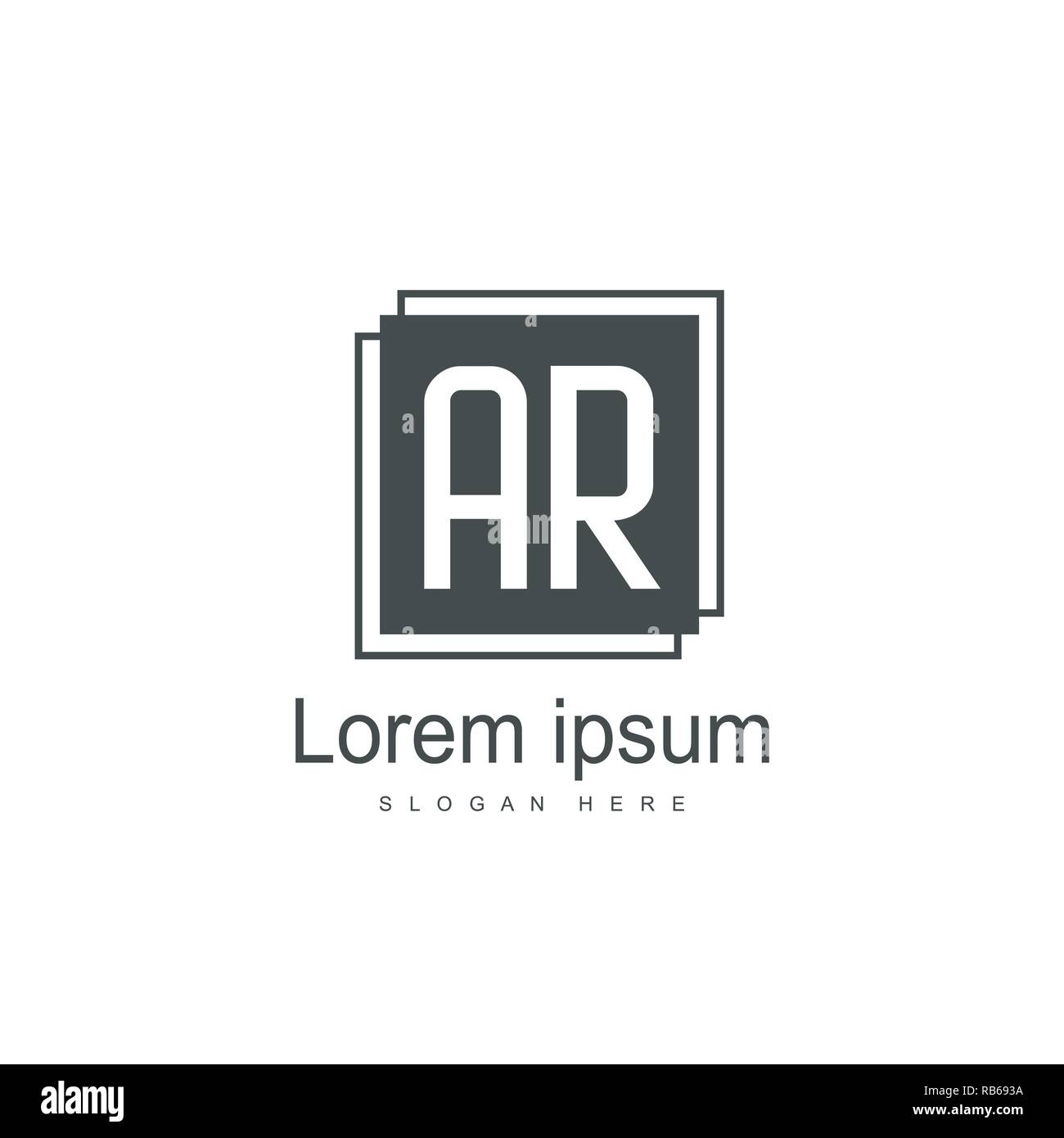AR Letters Logo Design. Simple and Creative Black Letter Concept ...