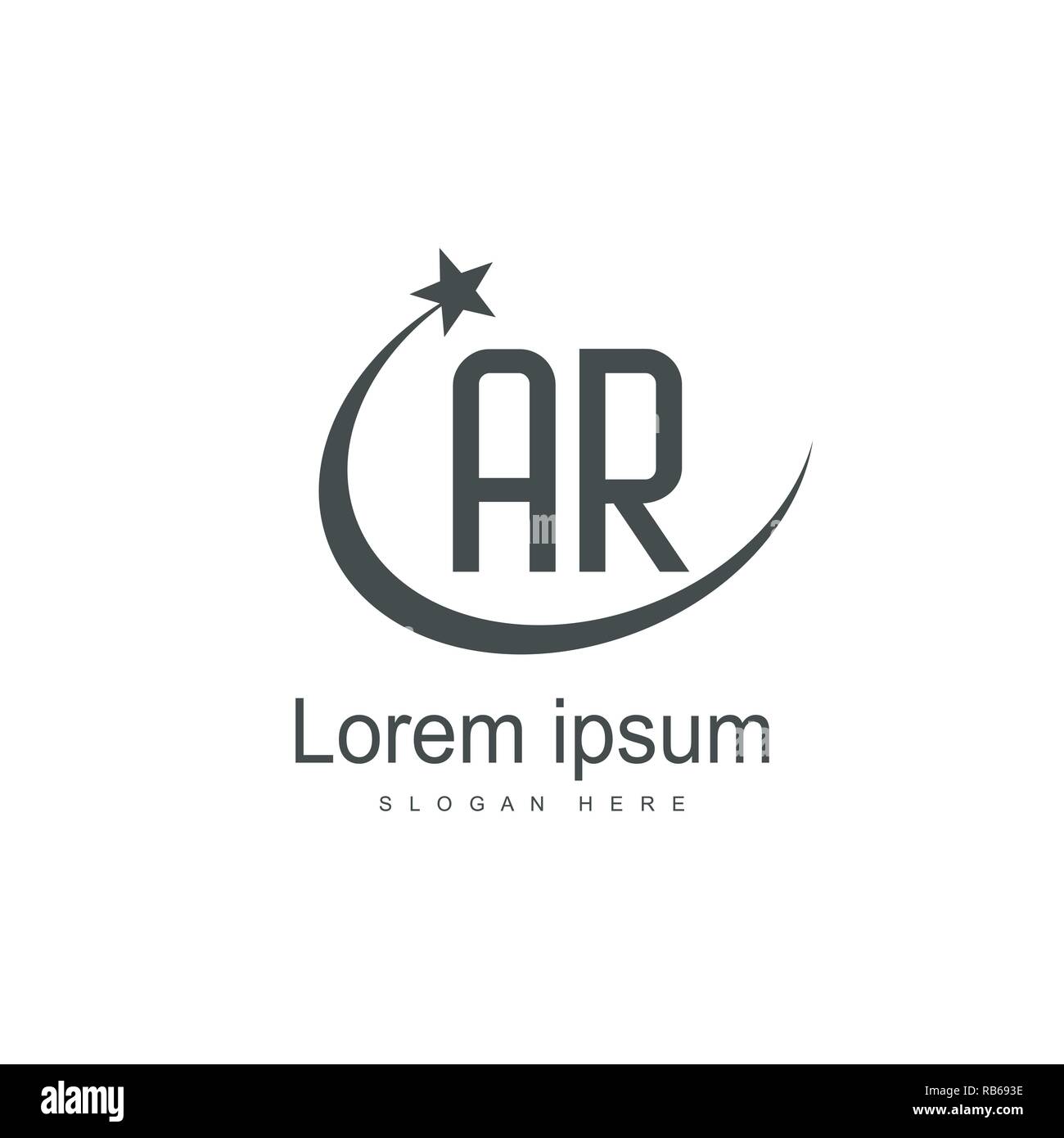 AR Letters Logo Design. Simple and Creative Black Letter Concept ...