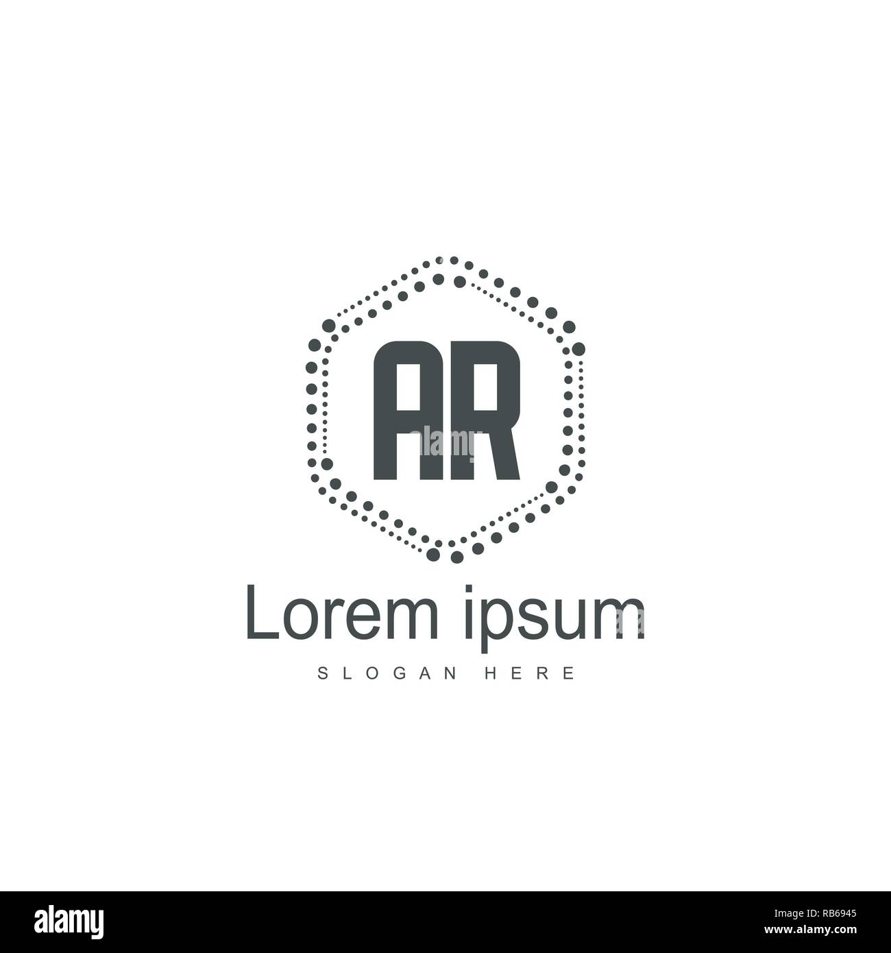 AR Letters Logo Design. Simple and Creative Black Letter Concept ...