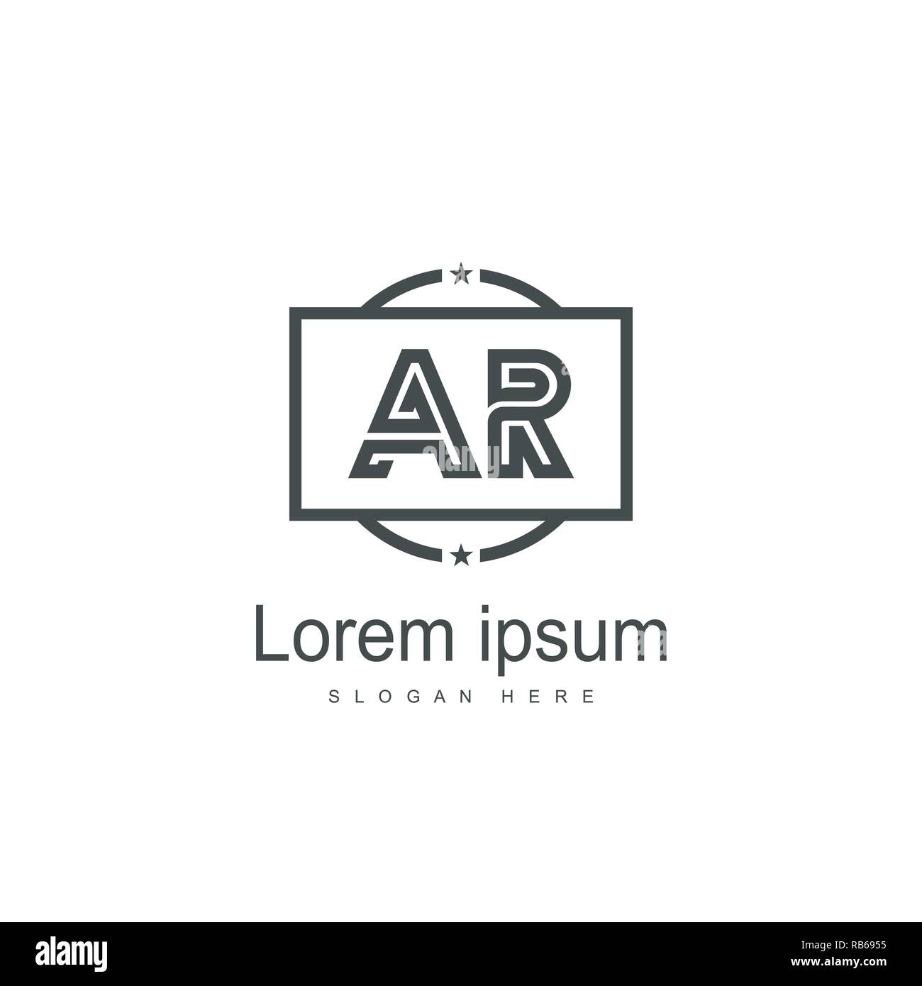 AR Letters Logo Design. Simple and Creative Black Letter Concept ...