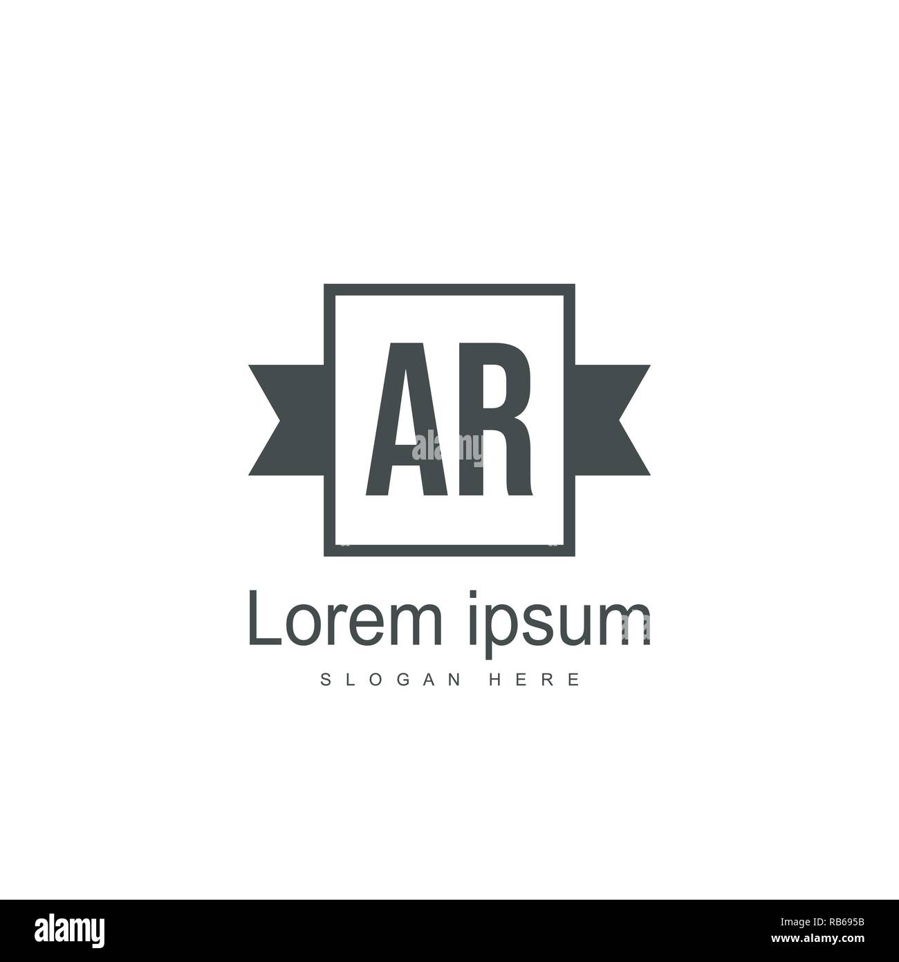AR Letters Logo Design. Simple and Creative Black Letter Concept ...