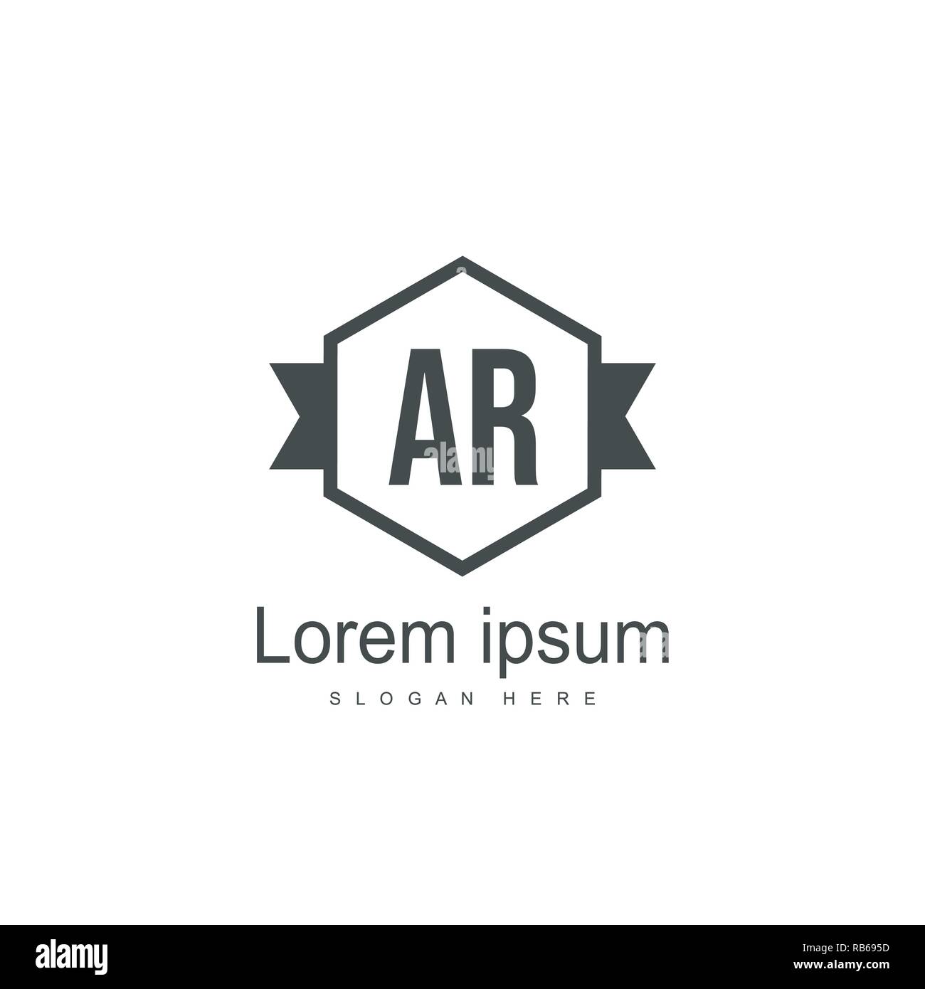 AR Letters Logo Design. Simple and Creative Black Letter Concept ...